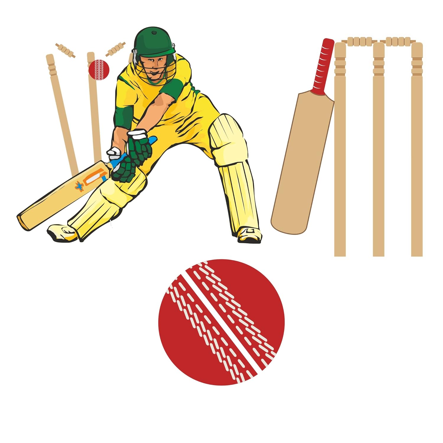 PRETTY UR PARTY Cricket Theme Paper Cutouts For Birthday Parties, Party ...