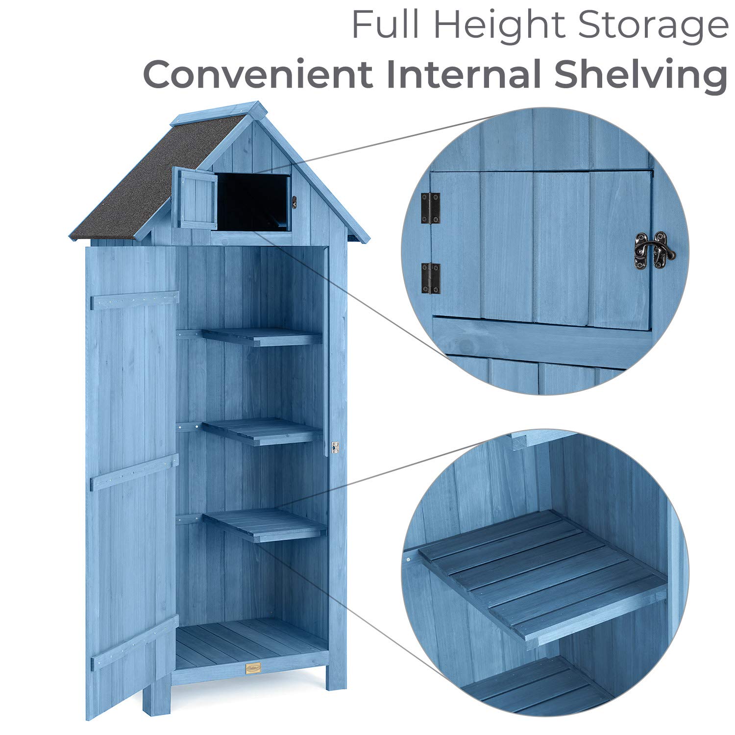 CHRISTOW Small Garden Shed, Tall Slim Wooden Outdoor Storage Shed ...