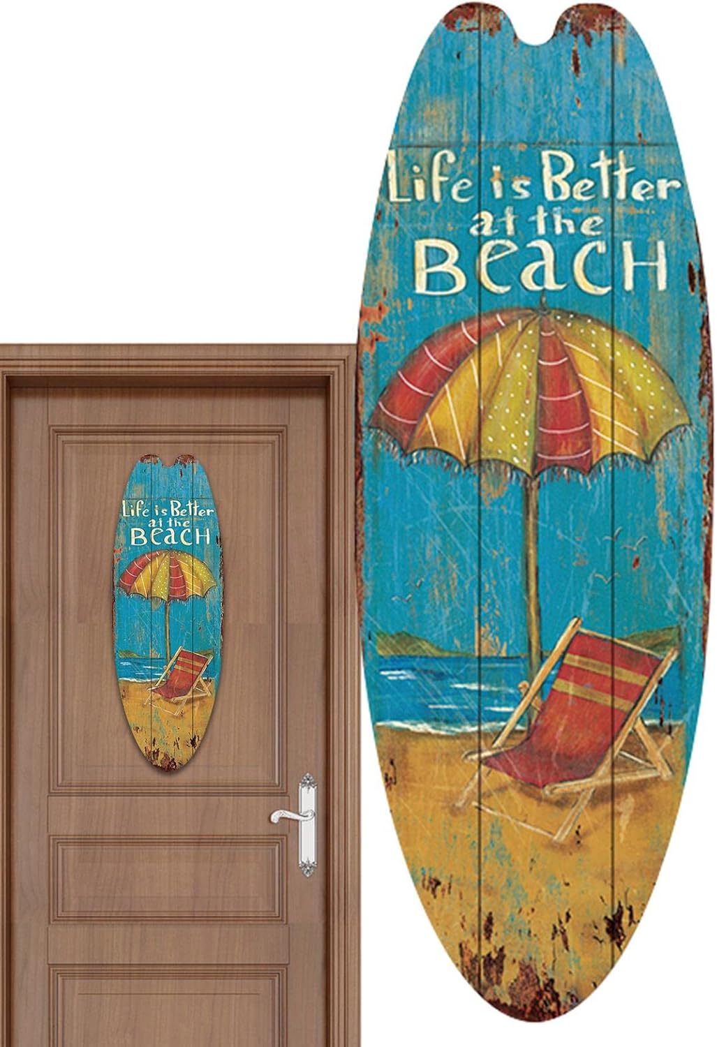 Amazon.com: Surfboard Signs Wall Decor - Small Decorative Surfboard ...