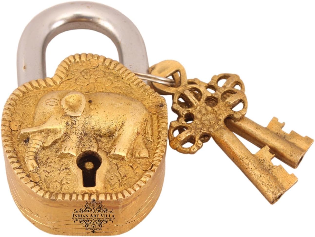 Indian Art Villa Pure Brass Handmade Old Vintage Style Antique Elephant ...