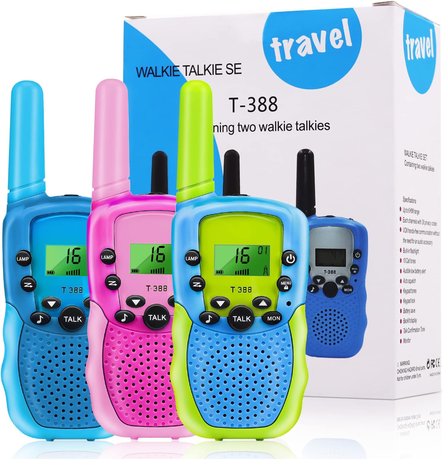 2 Pzas Walkie Talkies con LCD Linterna, Radios de Comunicacion para ...