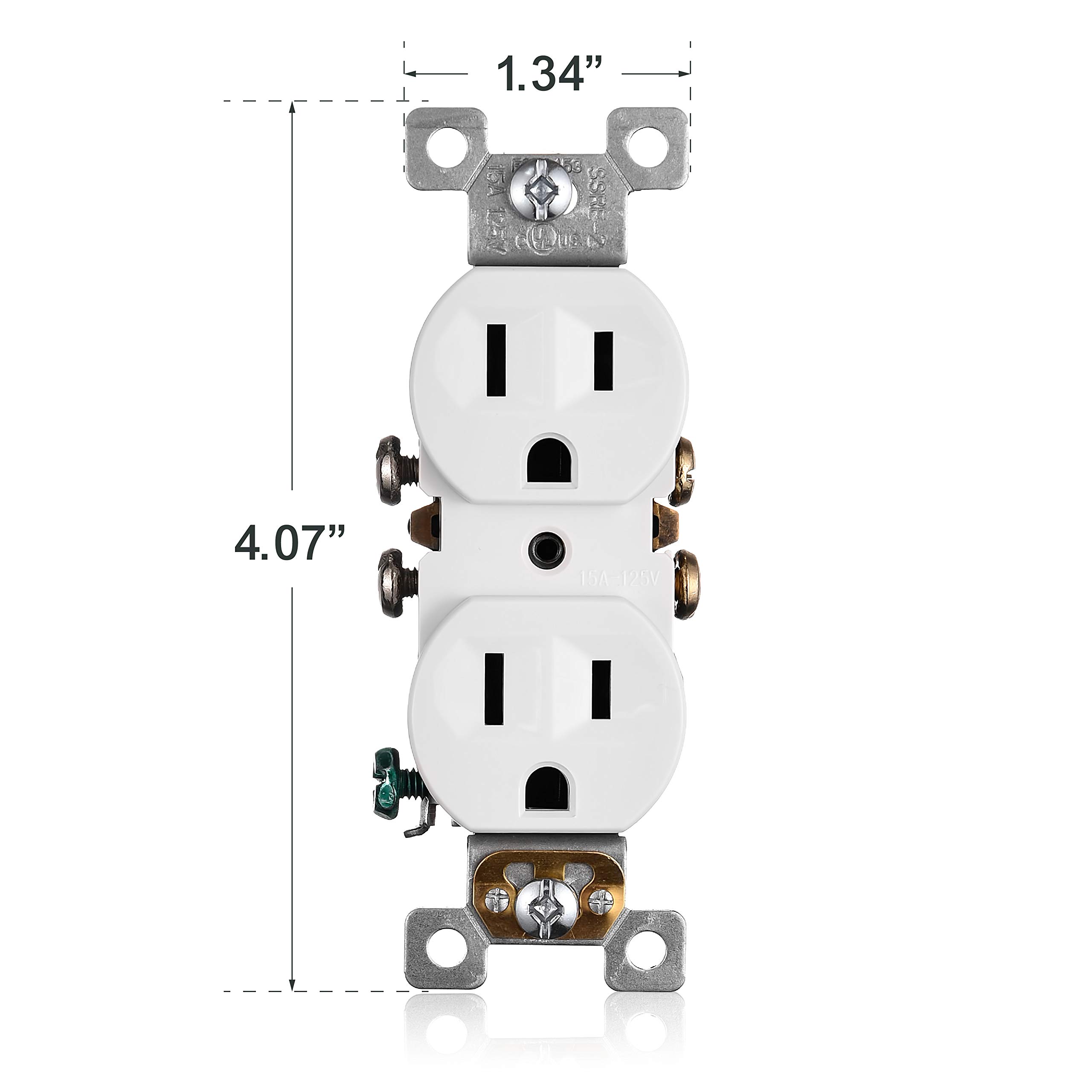 Snapklik.com : 10-Pack Duplex Receptacle Outlet, Non-Tamper-Resistant 3 ...