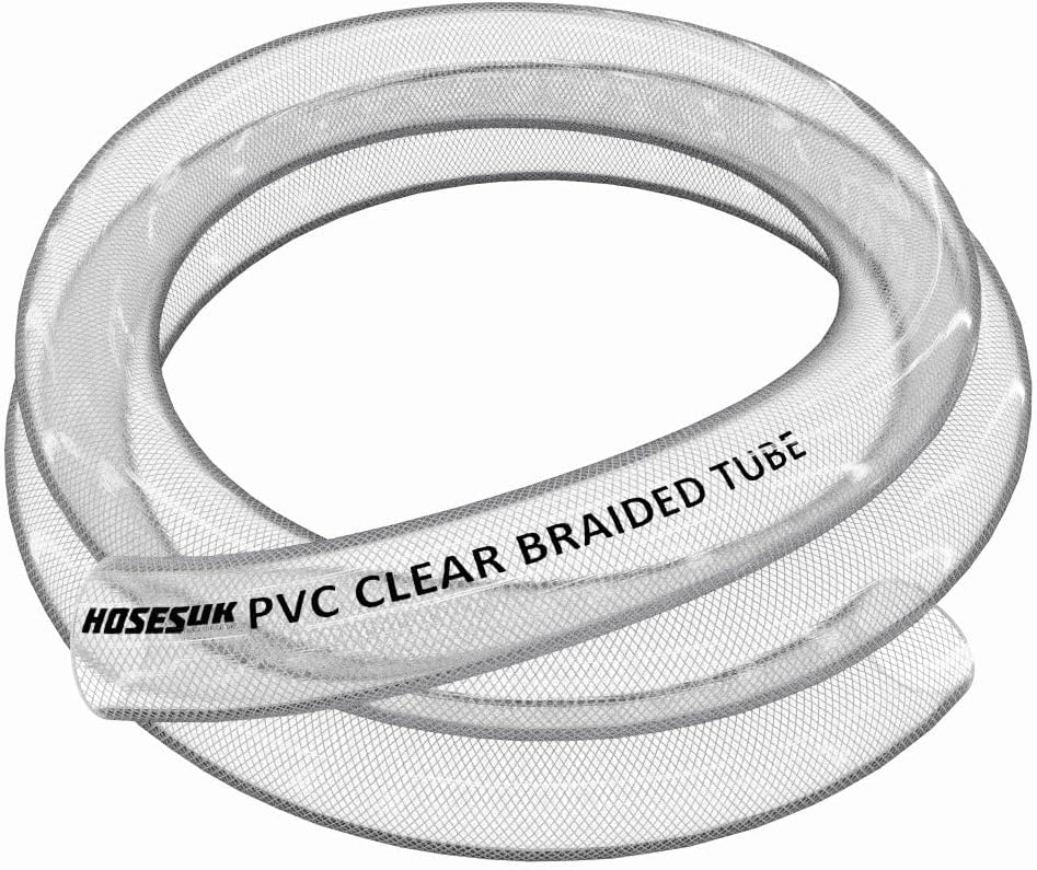 25mm (1") Clear PVC Braided Hose,Food Grade/Oil/Water/Fuel Reinforced ...