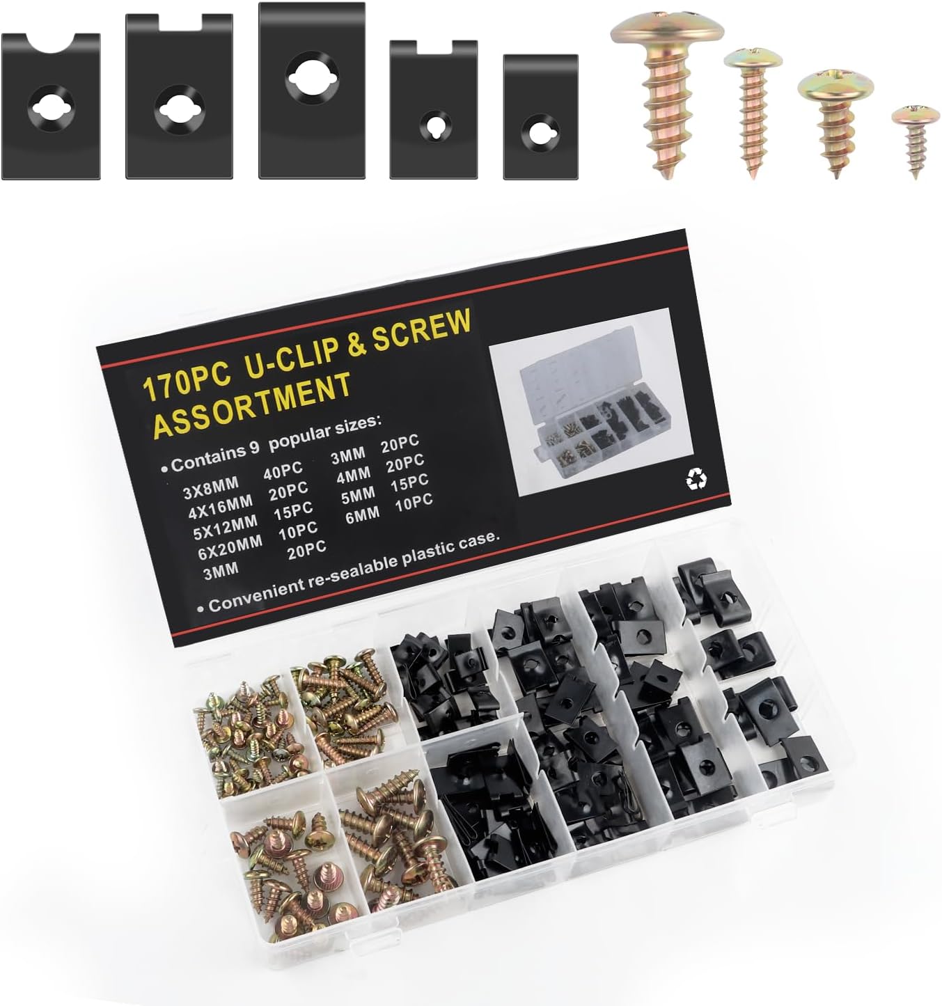 Amazon.com: 170PCS Car Clips and Screws Assortment Kit,Car Fastener Box ...
