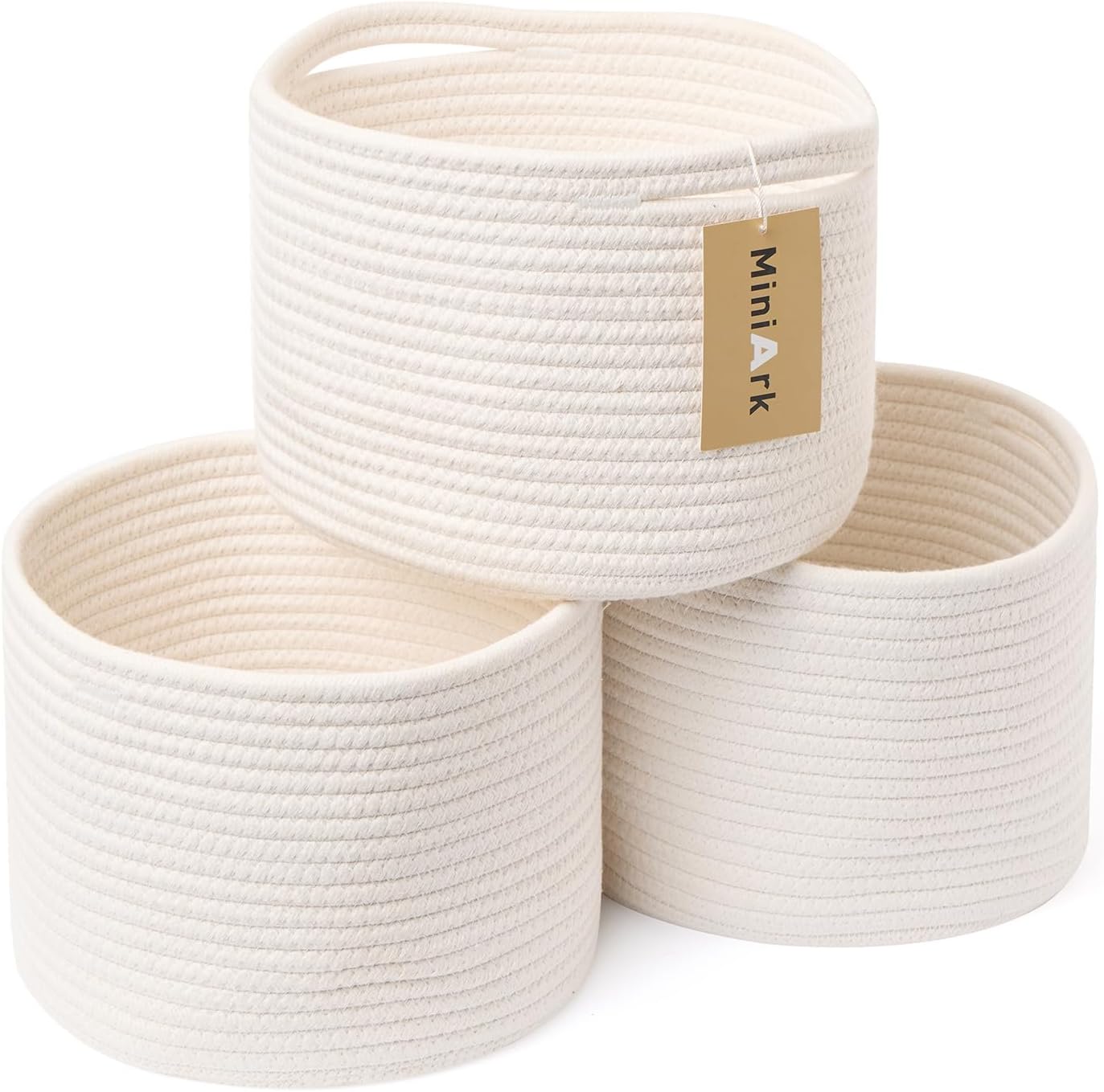 Amazon.com: Beautiful Storage Basket Set of 5 - Sturdy Cotton Rope ...