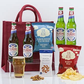 Natures Hampers Gluten-Free Peroni Beer & Snacks with Buddies Gift Bag ...