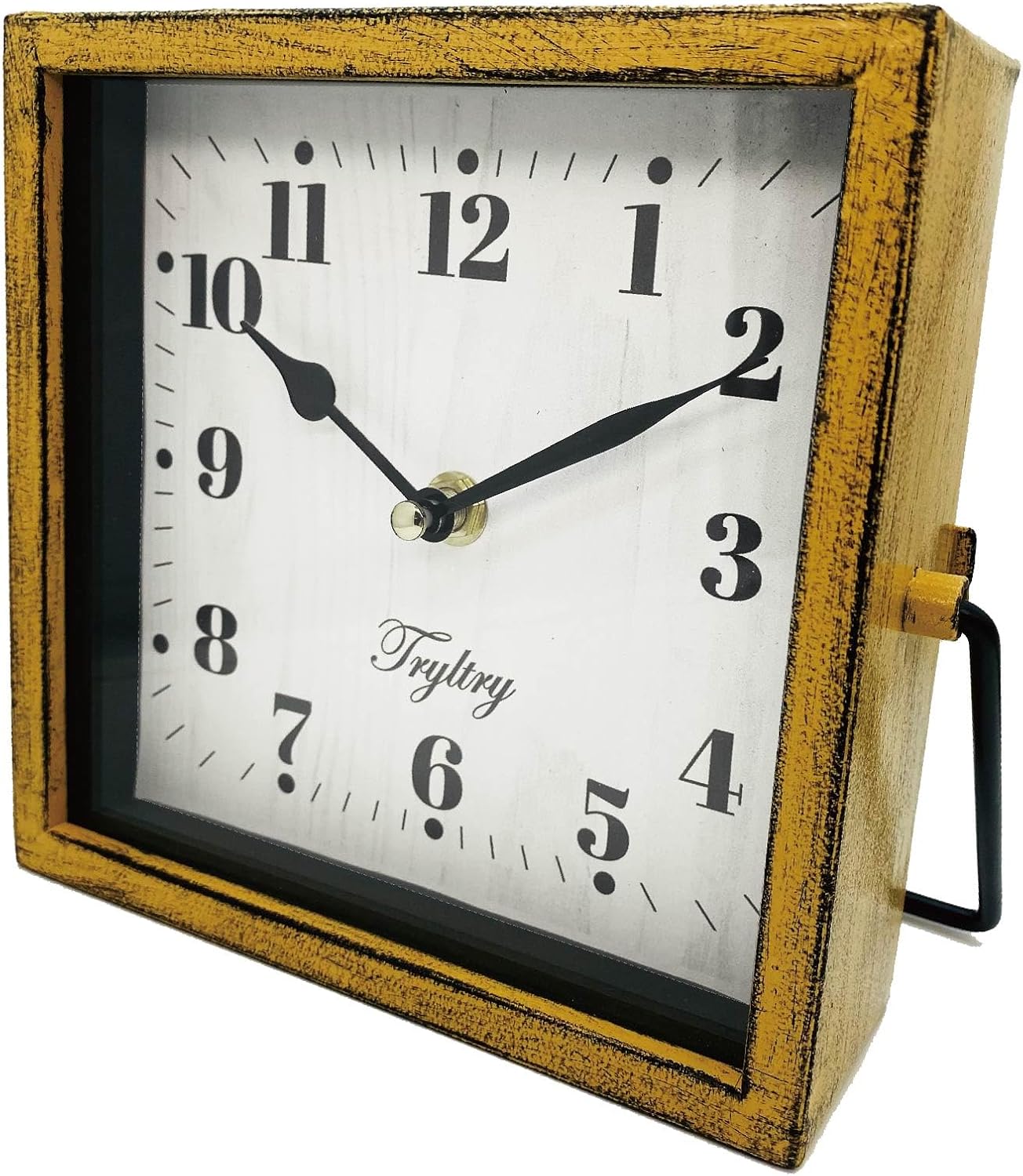 Amazon.com: TRYLTRY Metal Table Clock, Battery Operated Decorative ...