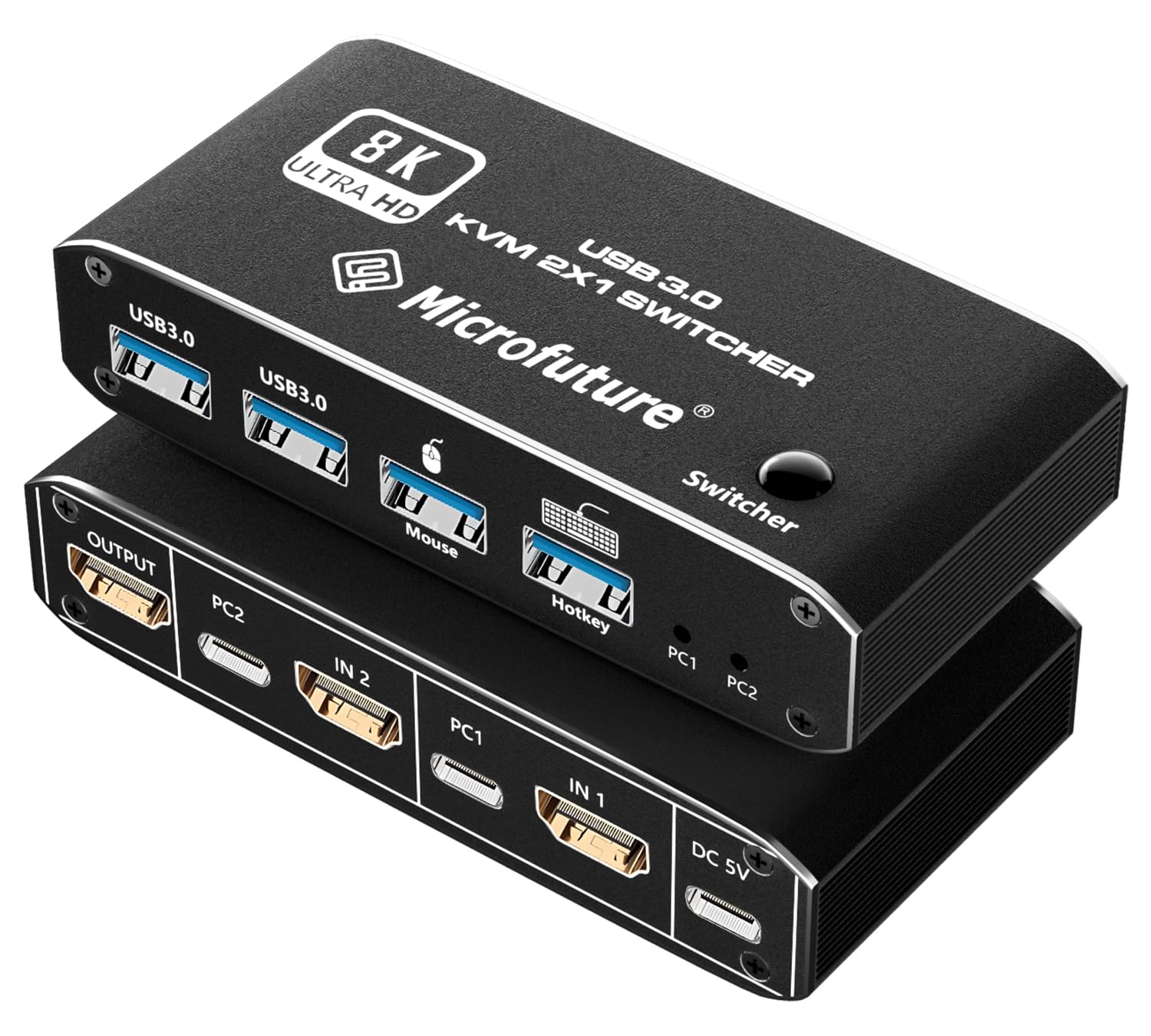 Amazon.com: 8K@60Hz KVM Switch 2X1, HDMI 2.1 for 1 Monitor 2 Computers ...