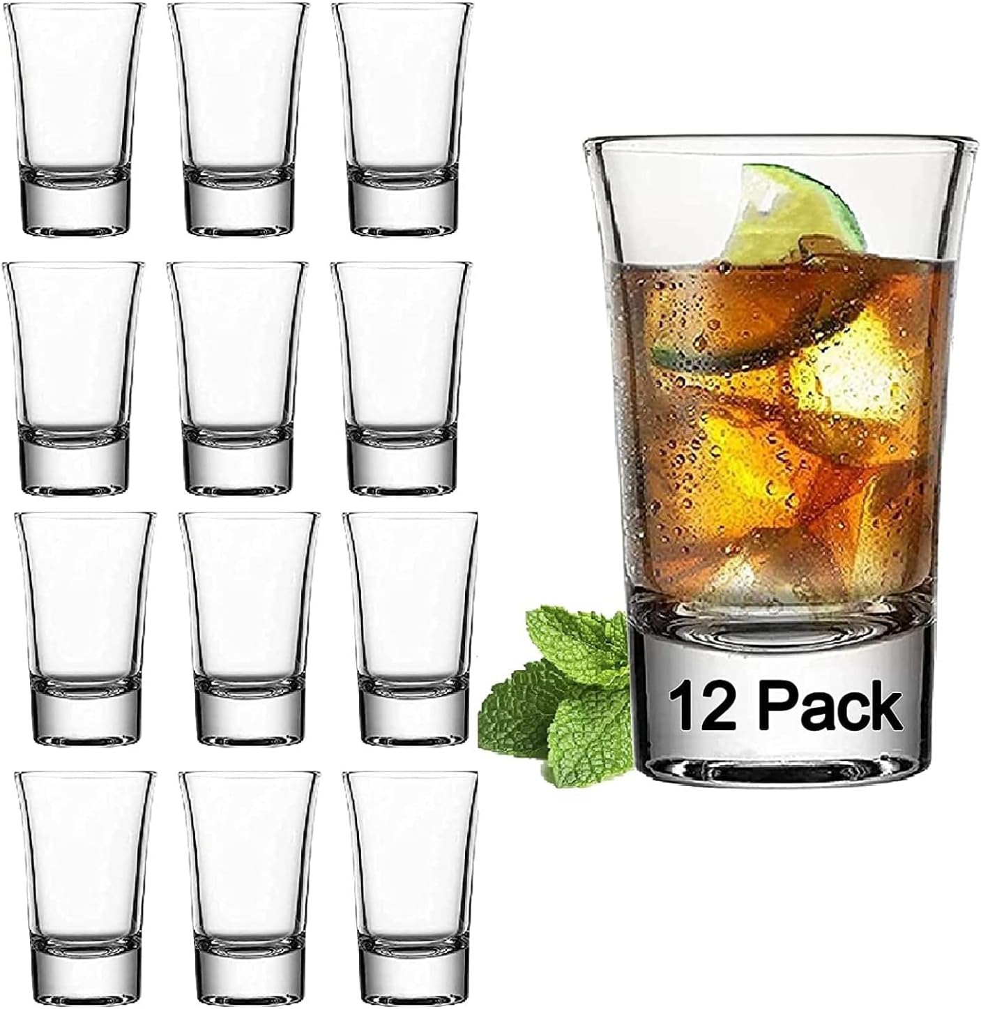 Amazon.com | MUAC Premium Heavy Base Shot Glass Set, Whisky Shot Glass ...