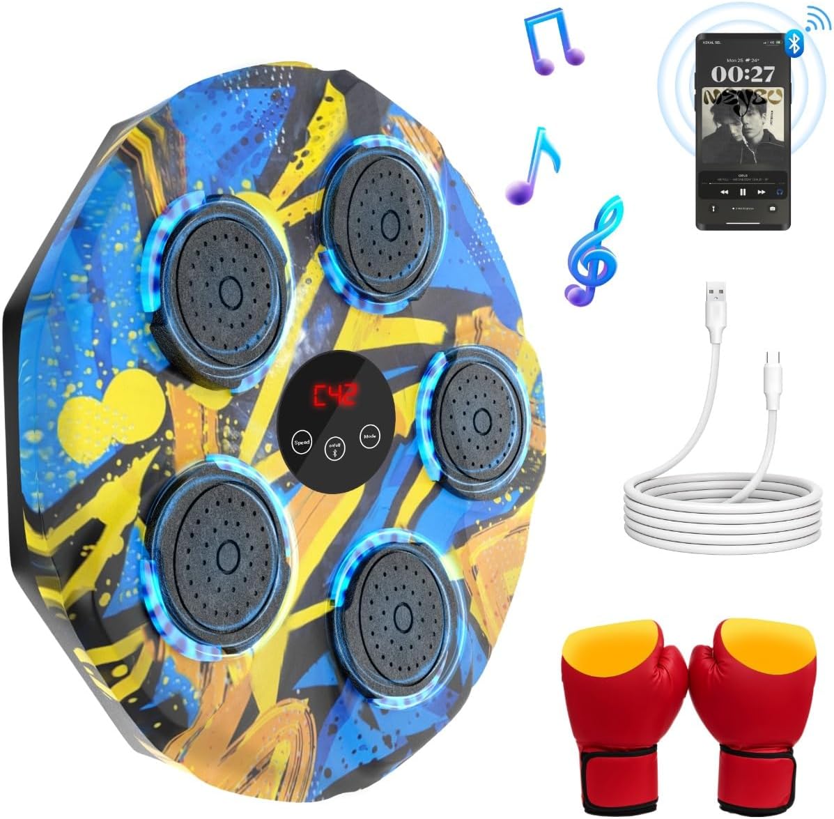Amazon.com : 2025 New Smart Music Boxing Machine with Boxing Gloves ...