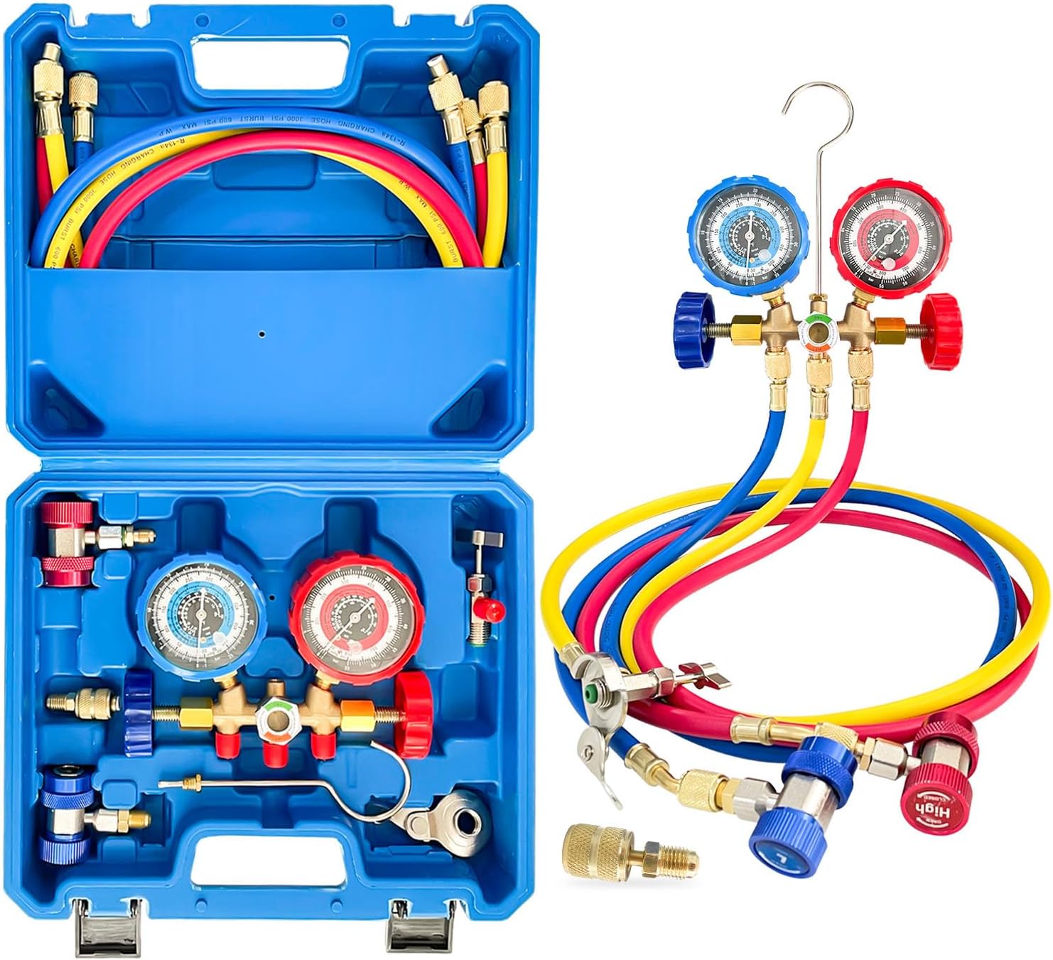 Amazon.com: Sutekus AC Gauge Set 3 Way AC Manifold Gauge Set Freon ...