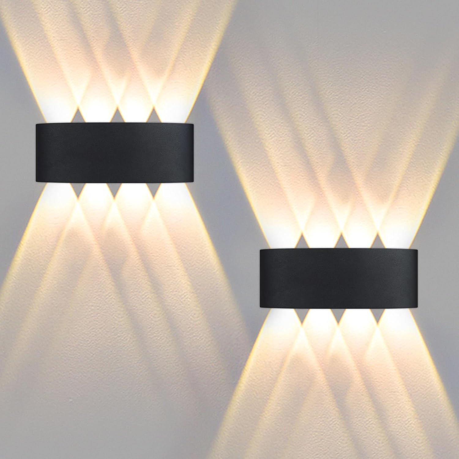 We Charger Wall Sconces Set of Two, Indoor Modern Black Wall Lighting ...