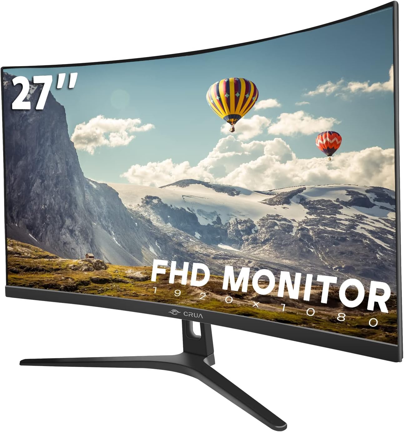 CRUA Monitor Curvo de 27' Full HD (1920x1080P) Panel VA 1800R 100HZ 99% ...