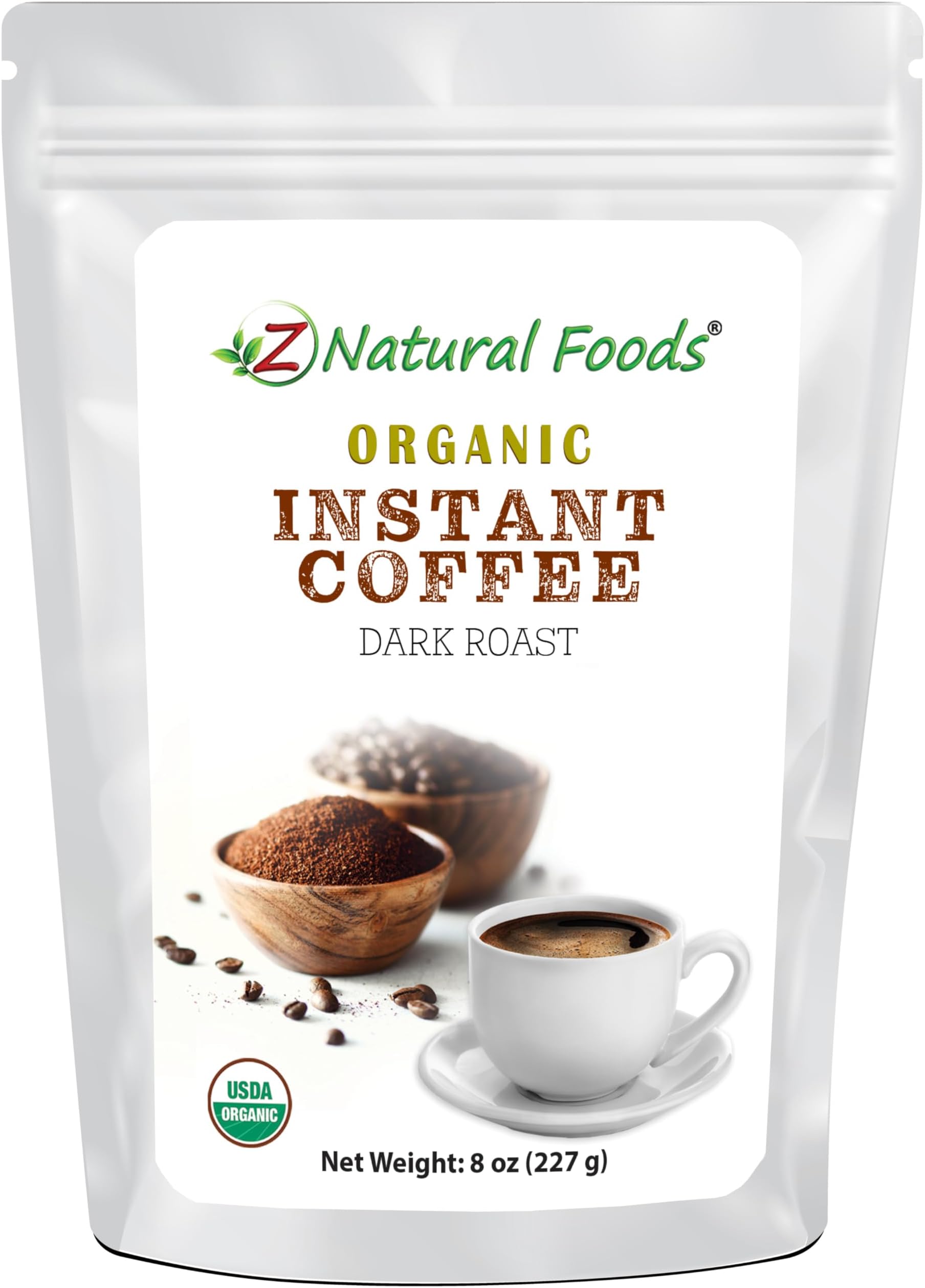 Amazon.com: Z Natural Foods Organic Instant Coffee Powder - Rich Dark ...