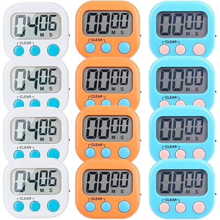 Amazon.com: 12 Pack Small Digital Kitchen Timer Magnetic Back and ON ...