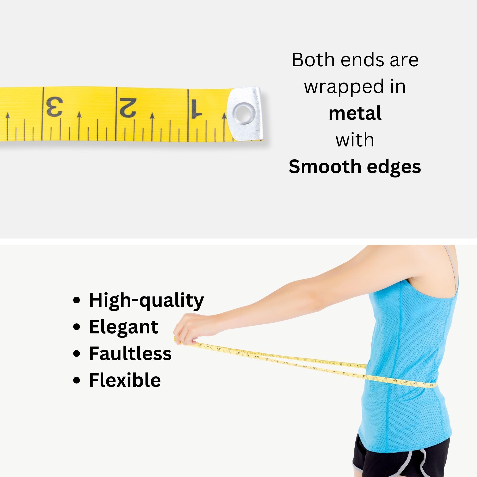 CrafTreat 3-Pack Tape Measure Dual-Sided Standard & Metric Scales, Soft ...