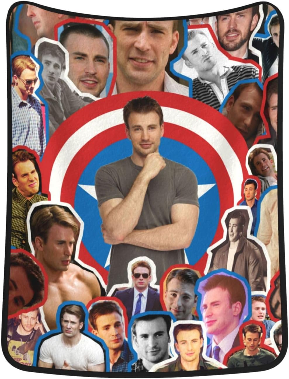 Amazon.com: Double Sided Soft Fleece Throw Chris Evans Fluffy Blanket ...