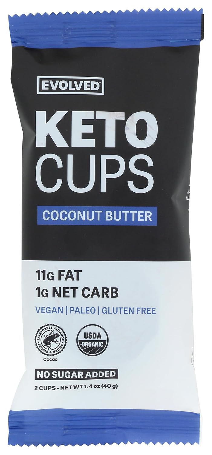 Amazon.com: EVOLVED Organic Coconut Butter Keto Cups 2 Count, 1.4 OZ ...