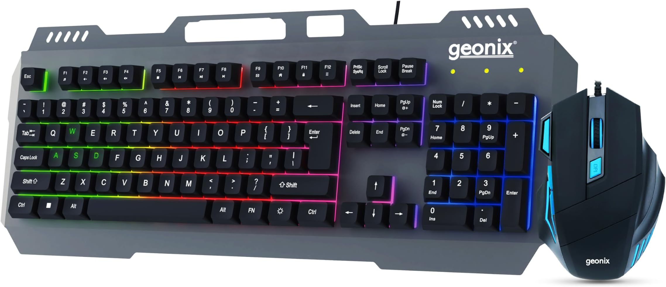 Geonix Cruiser CX1 Wired Keyboard and Mouse Gaming Combo with Stunning ...