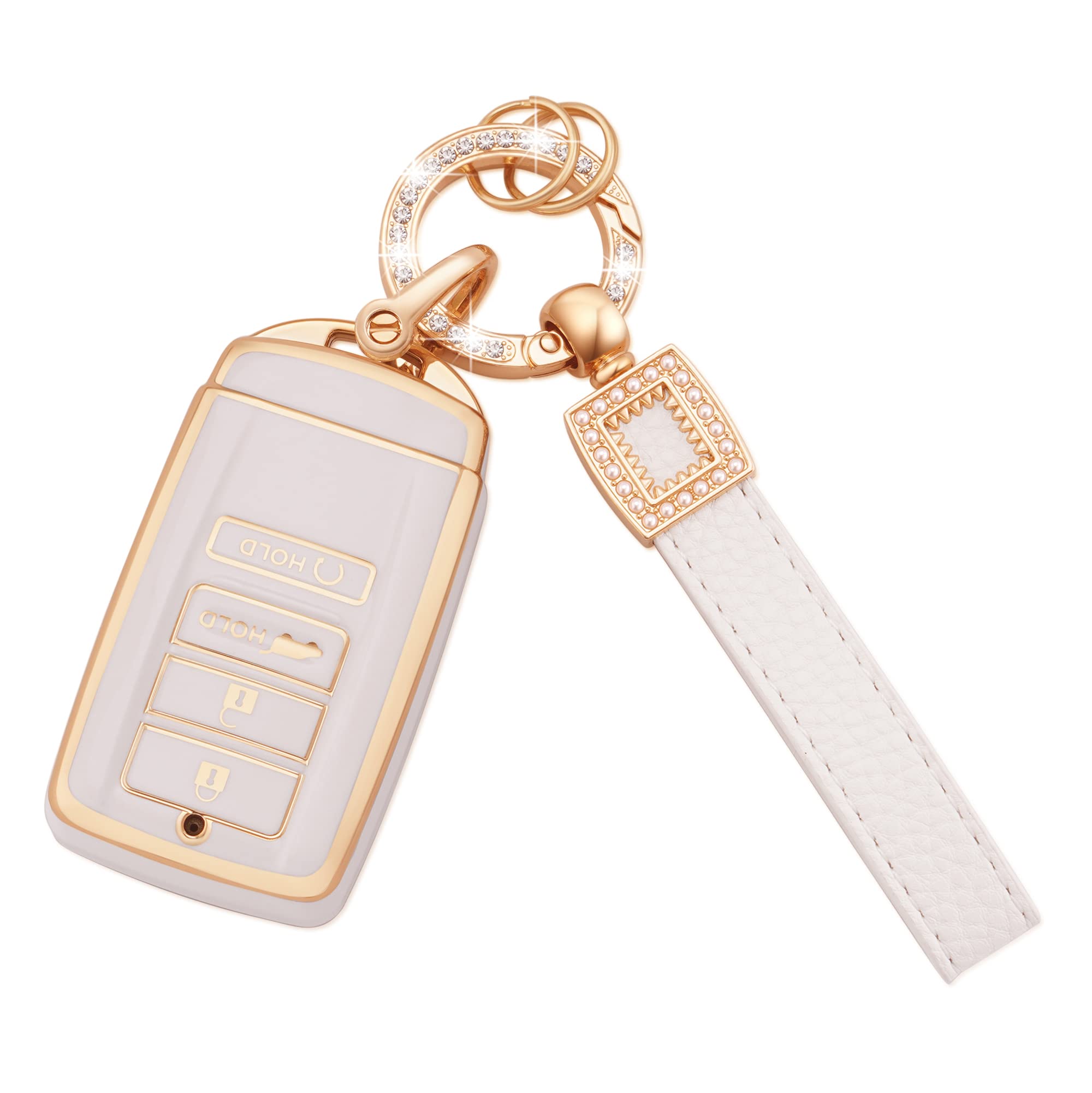 Amazon.com: EKALA for Acura Key Fob Cover Case with Leather Keychain ...