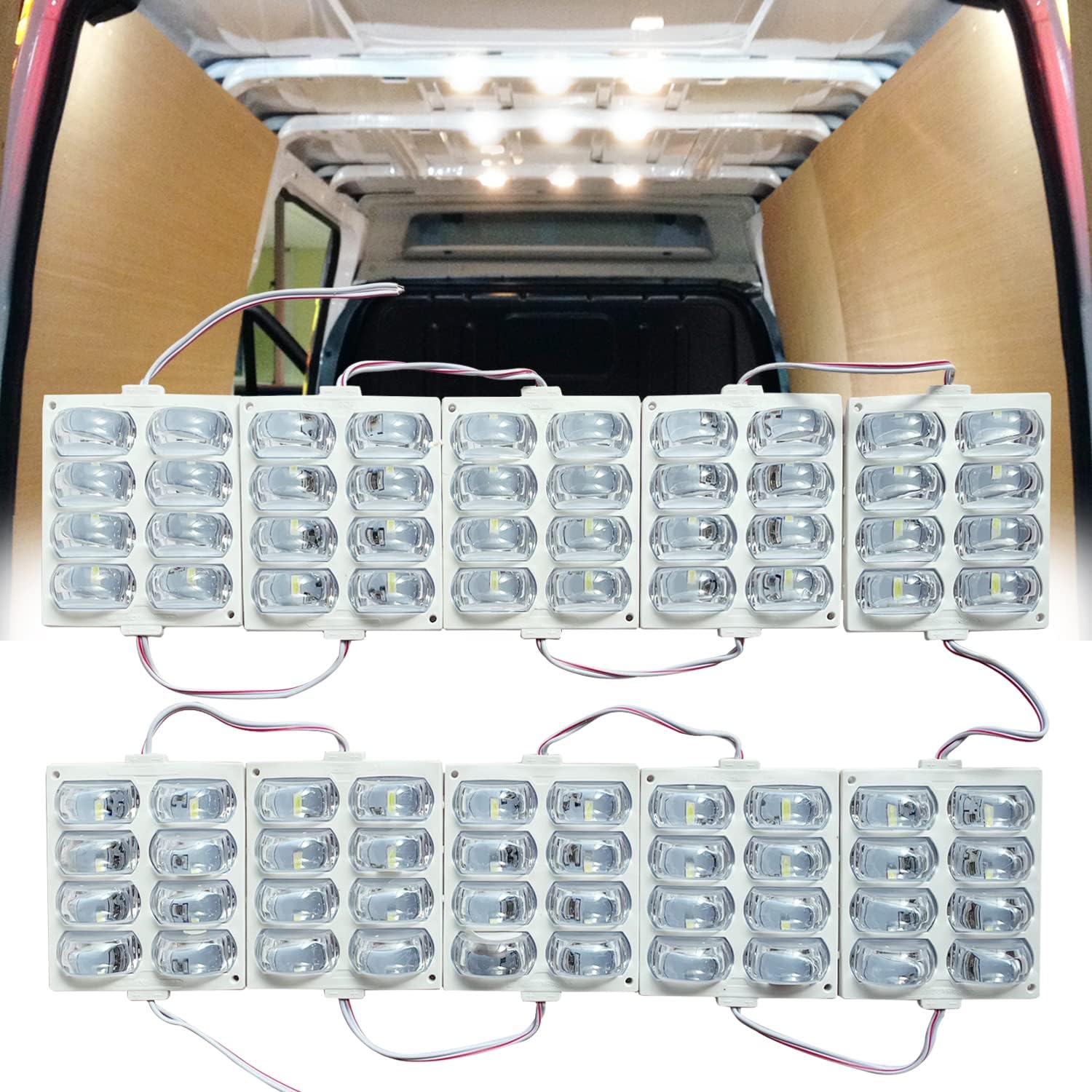 Amazon.com: Ampper 12V 80 Pods Interior Van LED Light, LED Ceiling ...