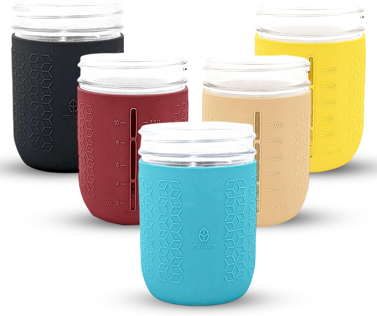 Amazon.com: minliving Silicone Mason Jar Sleeves Autumn Winter Set ...