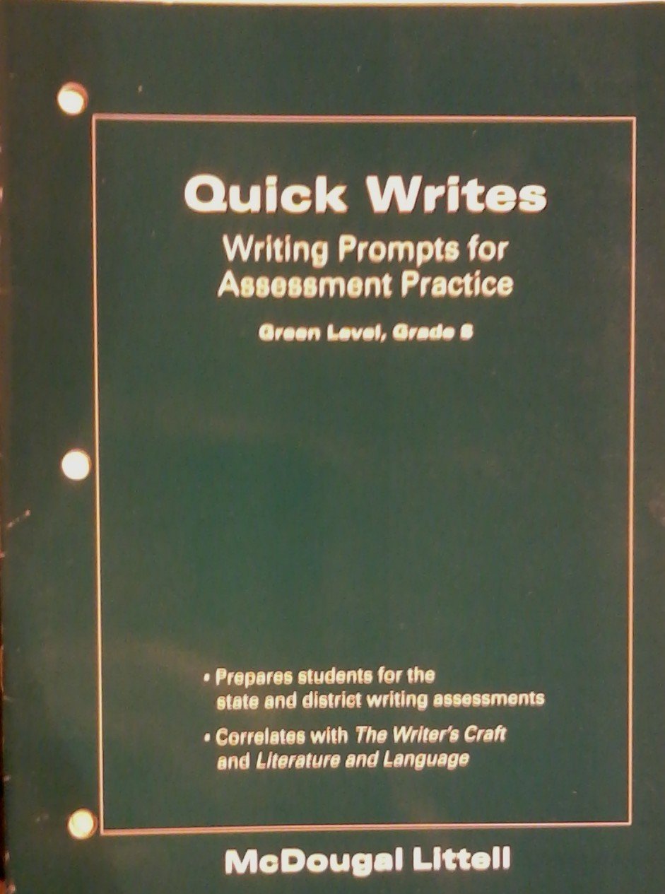 Quick Writes - Green Level, Grade 8 (Writing Prompts for Assessment ...