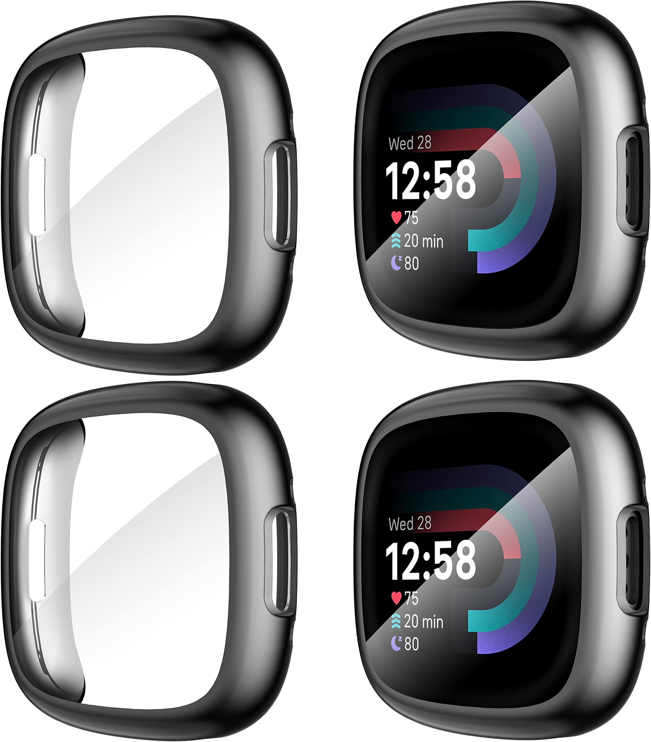 Amazon.com: NANW 4-Pack Screen Protector Case Compatible with Fitbit ...