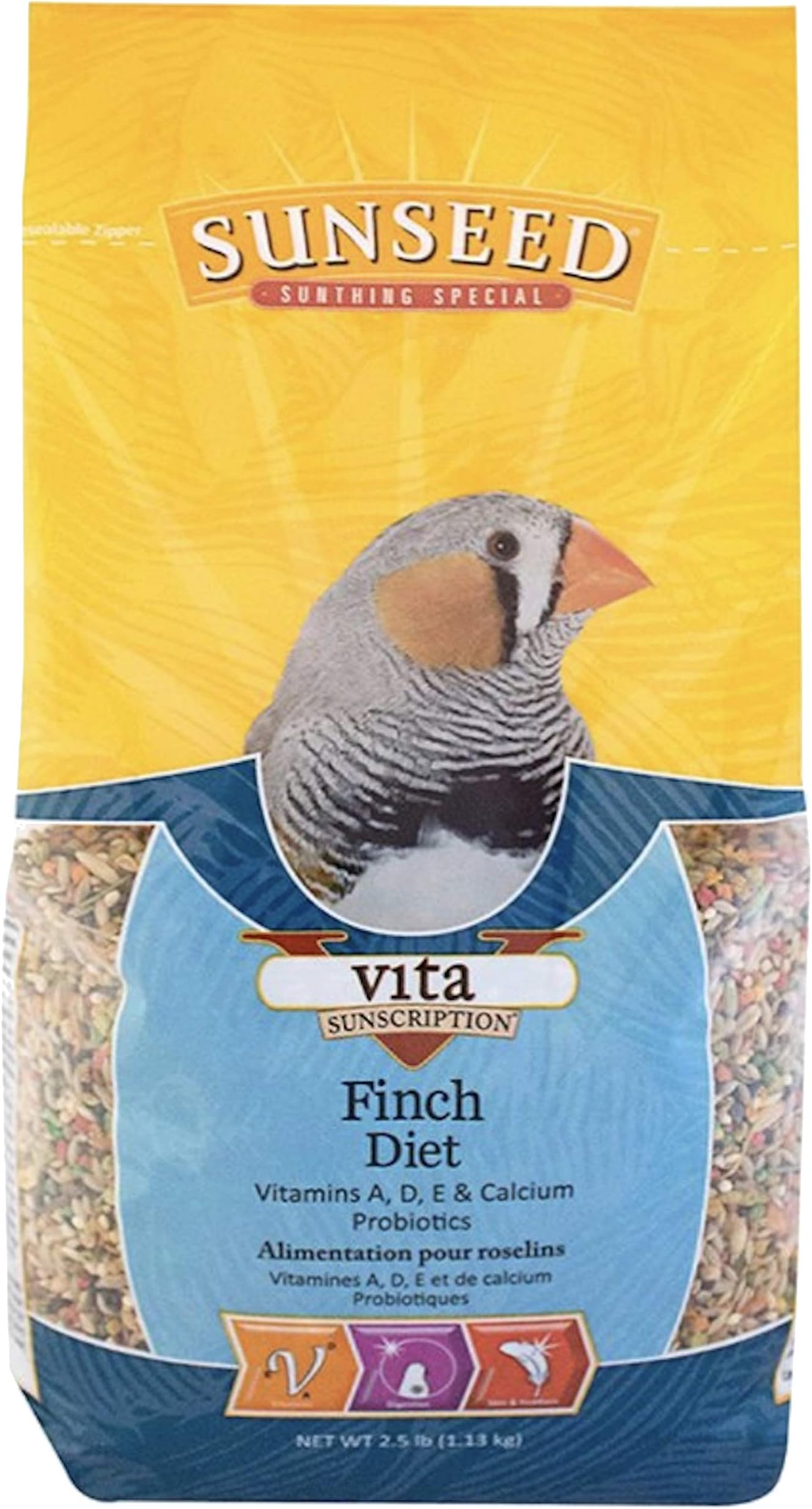 Amazon.com : Sunseed Company Vita Finch Formula for Birds, Size: 2.5 ...