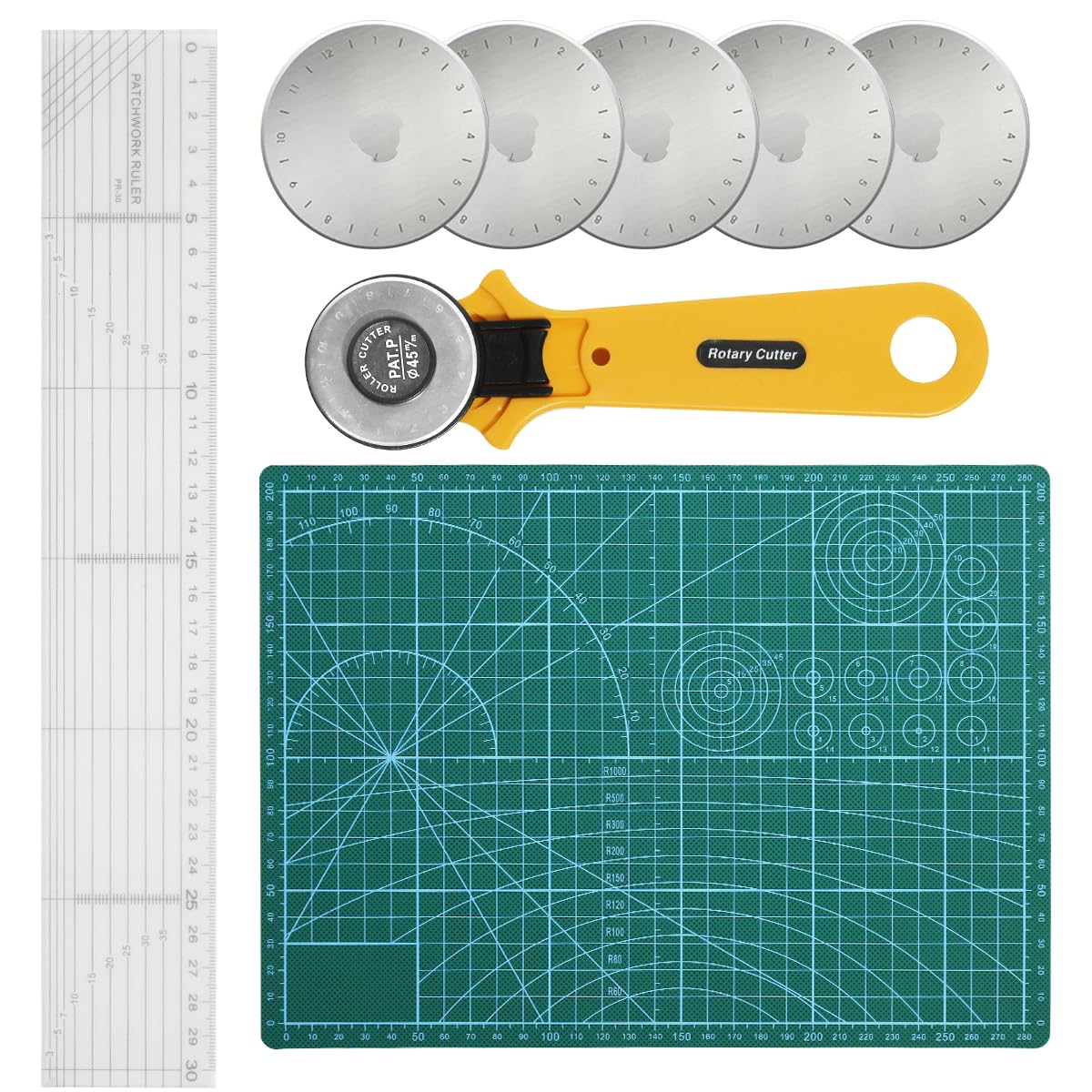 Buy Serplex® Rotary Cutter Set, Rotary Fabric Cutter with 5 Replacement ...