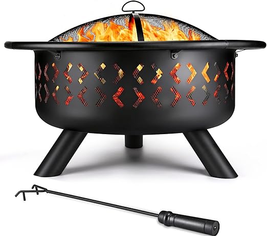 Amazon.com : Cityflee 36 Inch Fire Pits for Outside Wood Burning Large ...