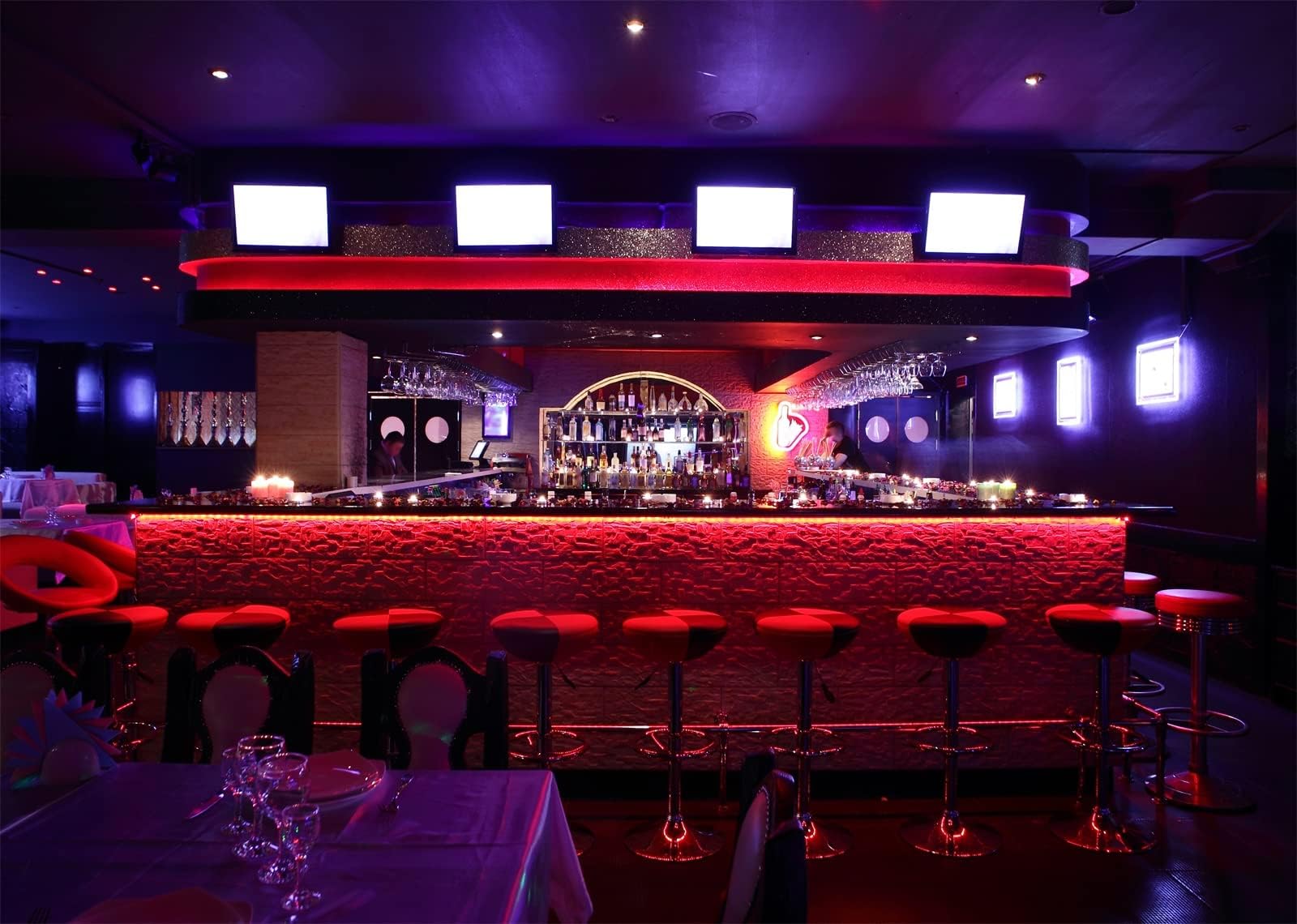 Amazon.com : BELECO 7x5ft Fabric Luxury Night Club Bar Backdrop for ...