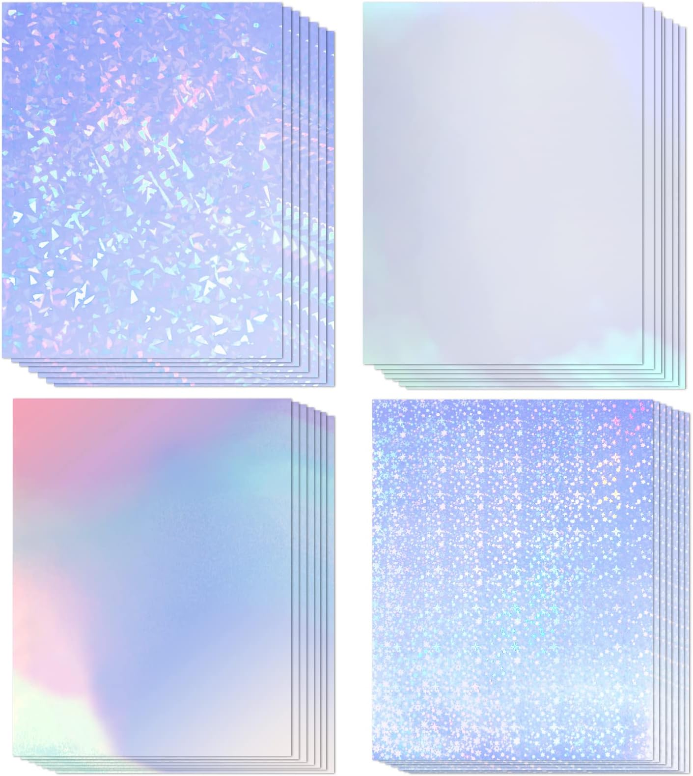 Amazon.com : 20 Sheets Holographic Printable Sticker Paper, 8.5x11 Inch ...