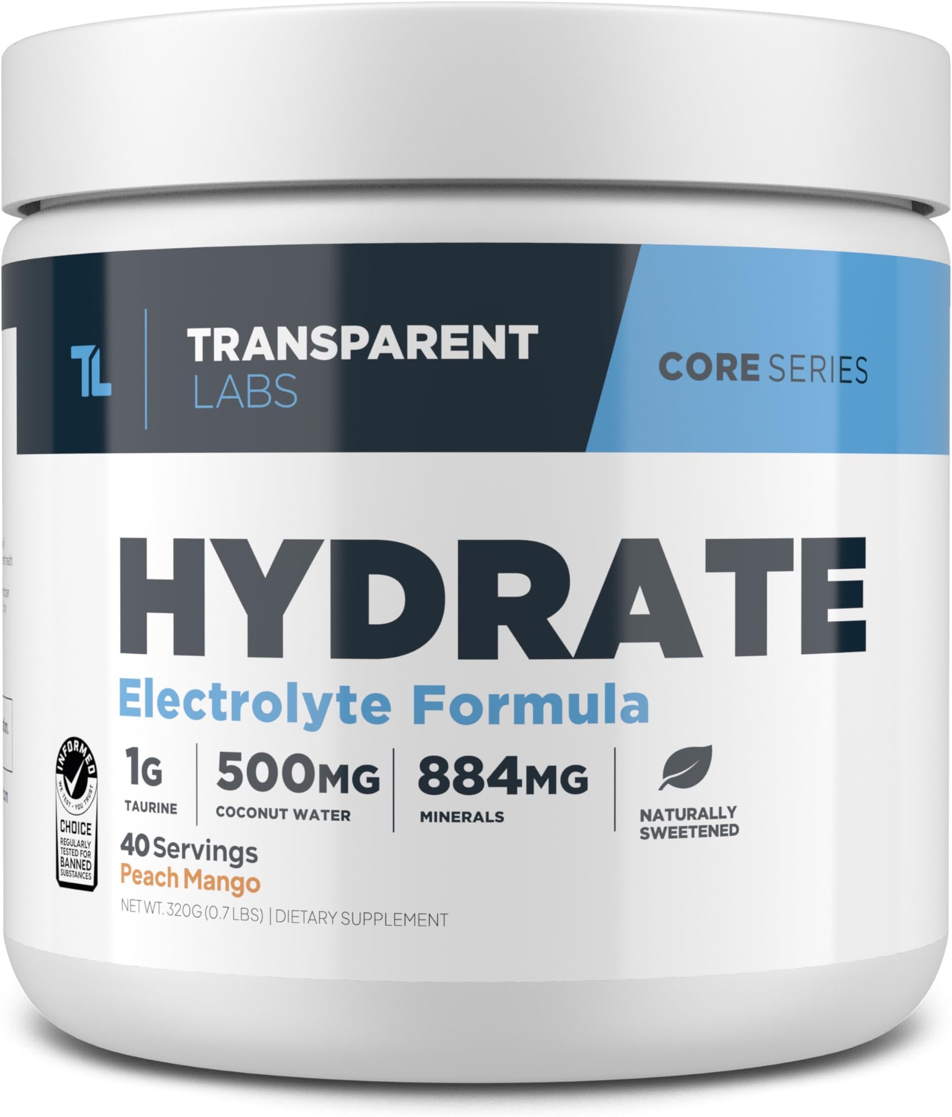 Amazon.com: Transparent Labs Hydrate Naturally Sweetened Electrolytes ...