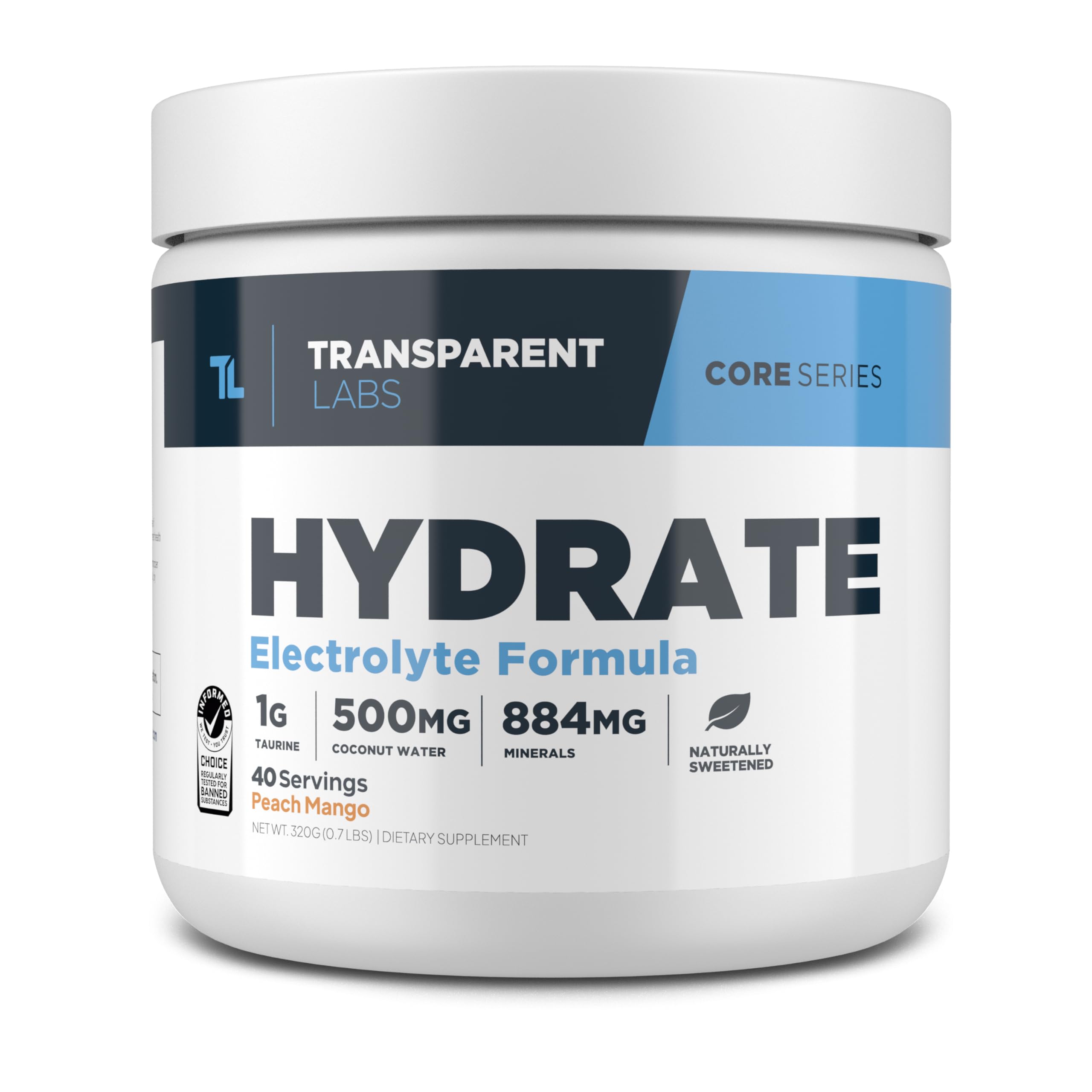 Amazon.com: Transparent Labs Hydrate Naturally Sweetened Electrolytes ...