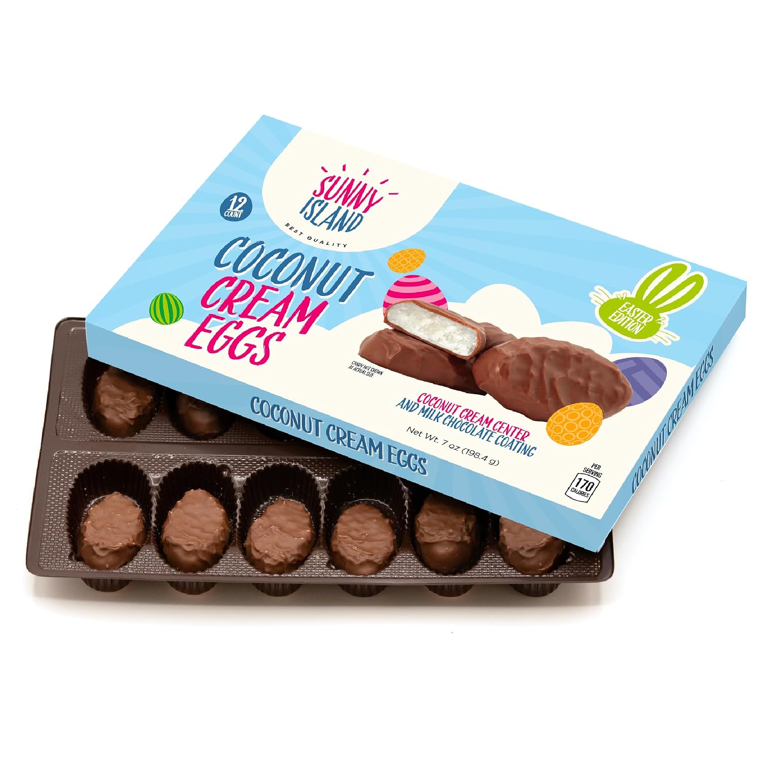 Amazon.com: SUNNY ISLAND Easter Candy Box - Milk Chocolate Coconut ...