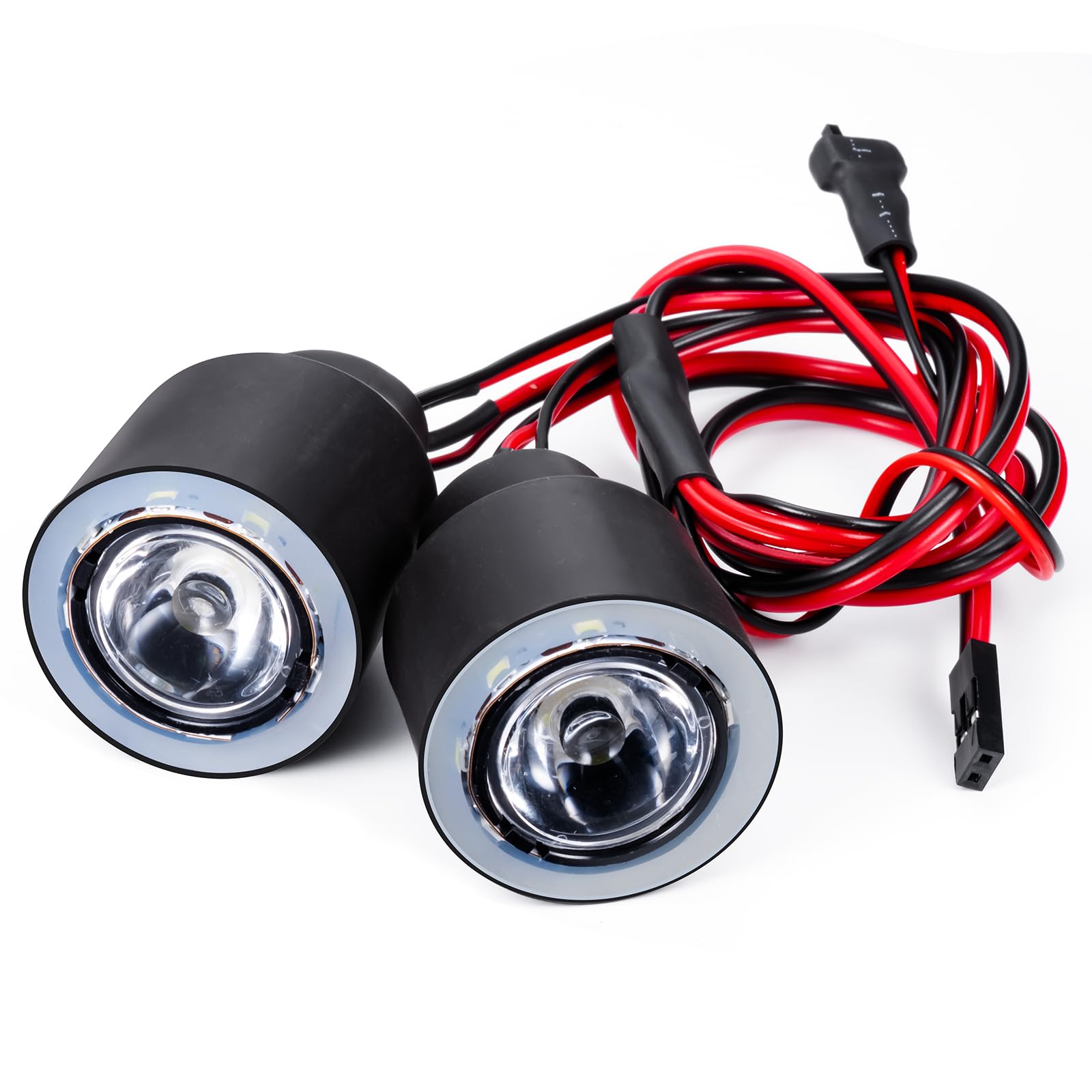 Amazon.com: DEWOKI 2 LEDs Angel Eyes Headlights Spotlight for 1/6 RC ...