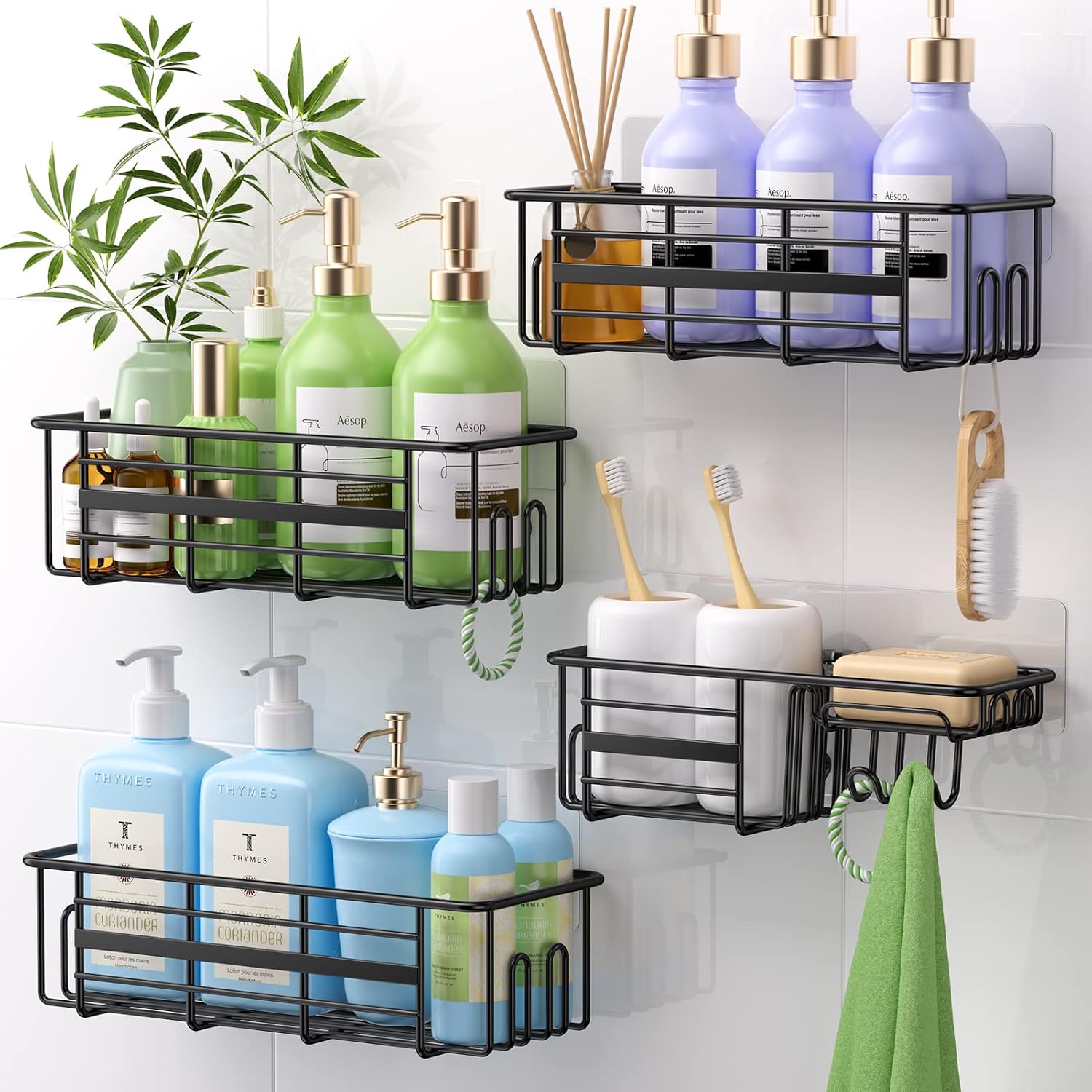 Amazon.com: TOPCHASE Shower Caddy Shower Organizer, 4 Pack Shower ...