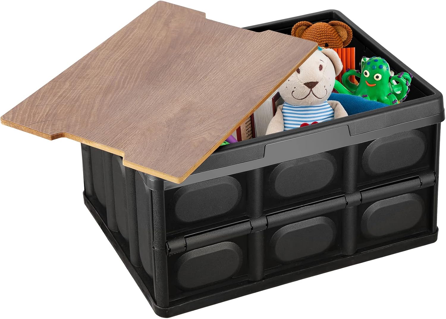 Amazon.com - Folding Storage Bin with MDF Lid, 30L Storage Box ...