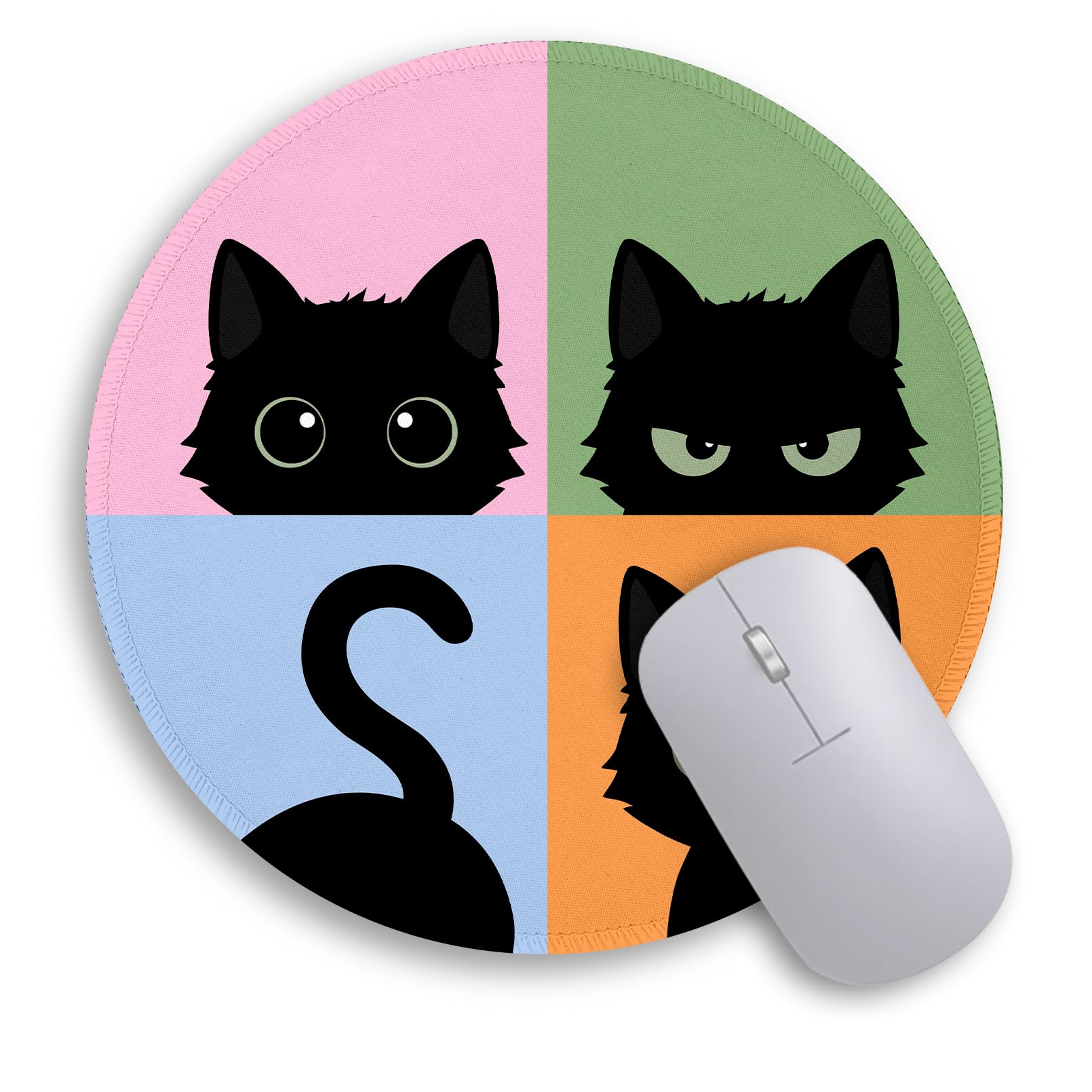 Amazon.com: Immaturus Black Cat Mouse Pad, Cute Small Mouse Pads for ...