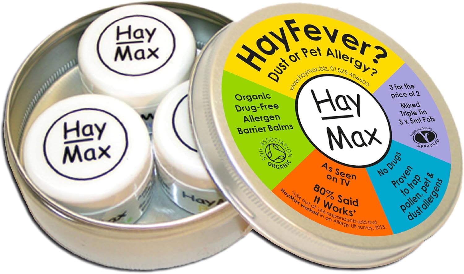 HayMax Allergen Barrier Balm Triple Tin - Pure, Aloe & Lavender ...
