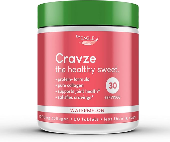 Amazon.com: Cravze - Collagen Chewable Tablets with Protein. Craving ...