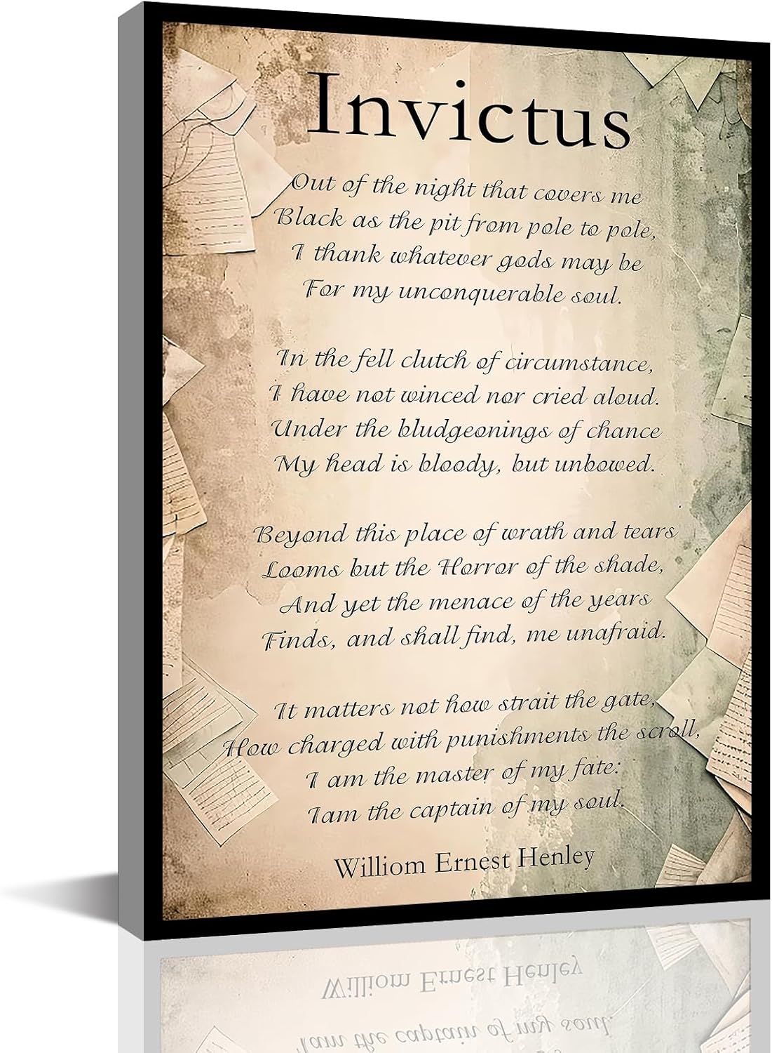 Amazon.com: Invictus Poem Quotes Canvas Wall Art Inspirational Poster ...