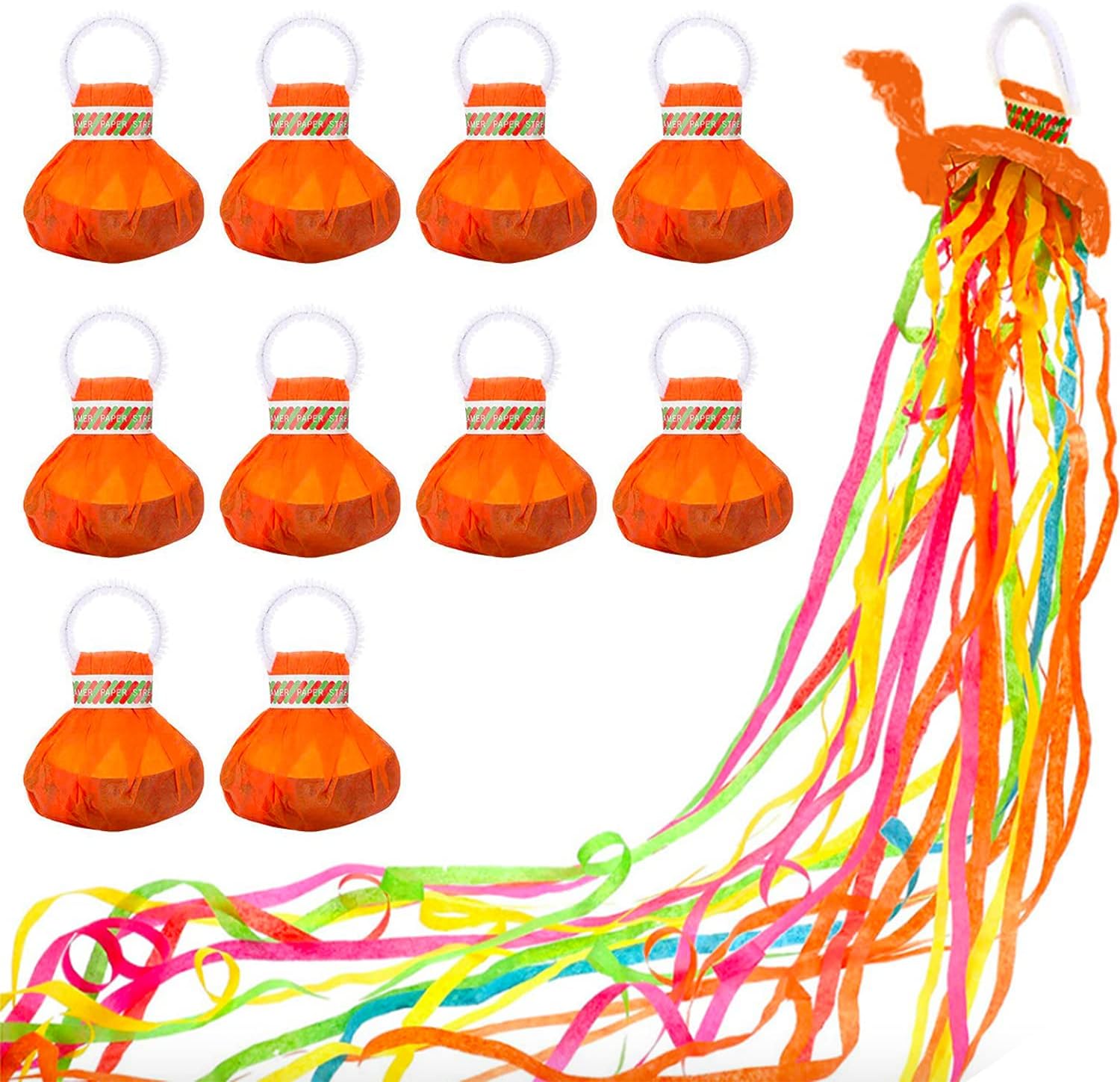 10 Pcs Throw Streamers, Colorful Hand Held Party Streamers Party ...
