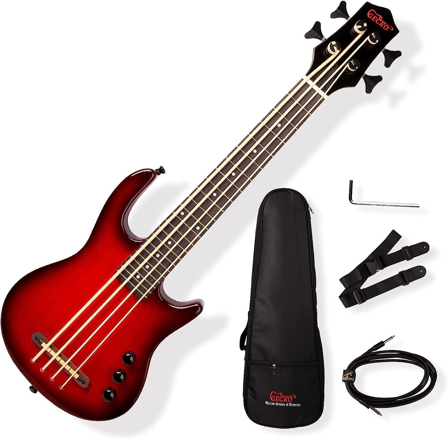 Amazon.com: Ukulele Bass, GECKO U BASS, 34 inch Electric Bass 4 String ...