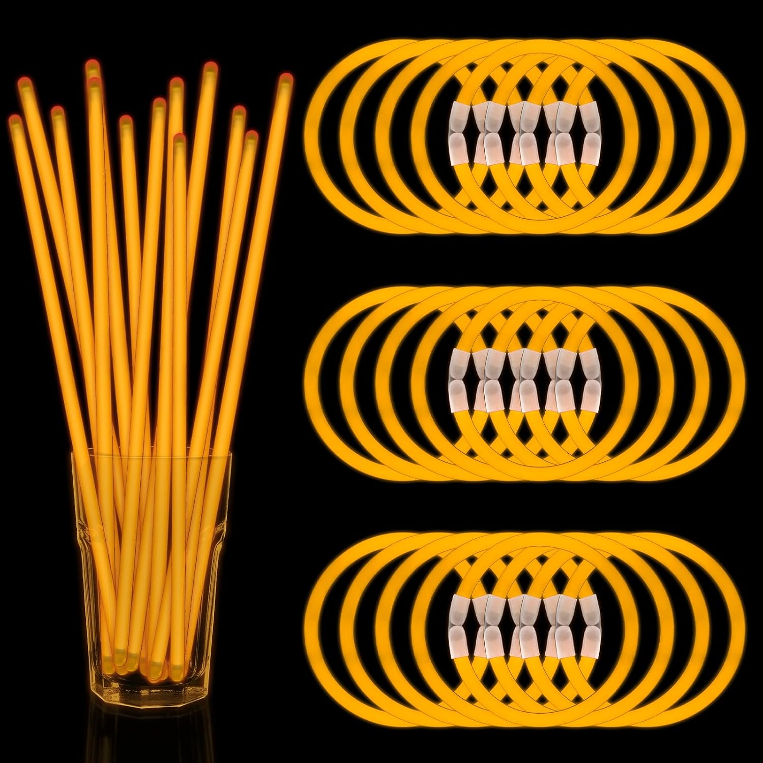 Amazon.com: 8” 150 Glow Sticks Bracelet Bulk Glow Sticks with 150 ...