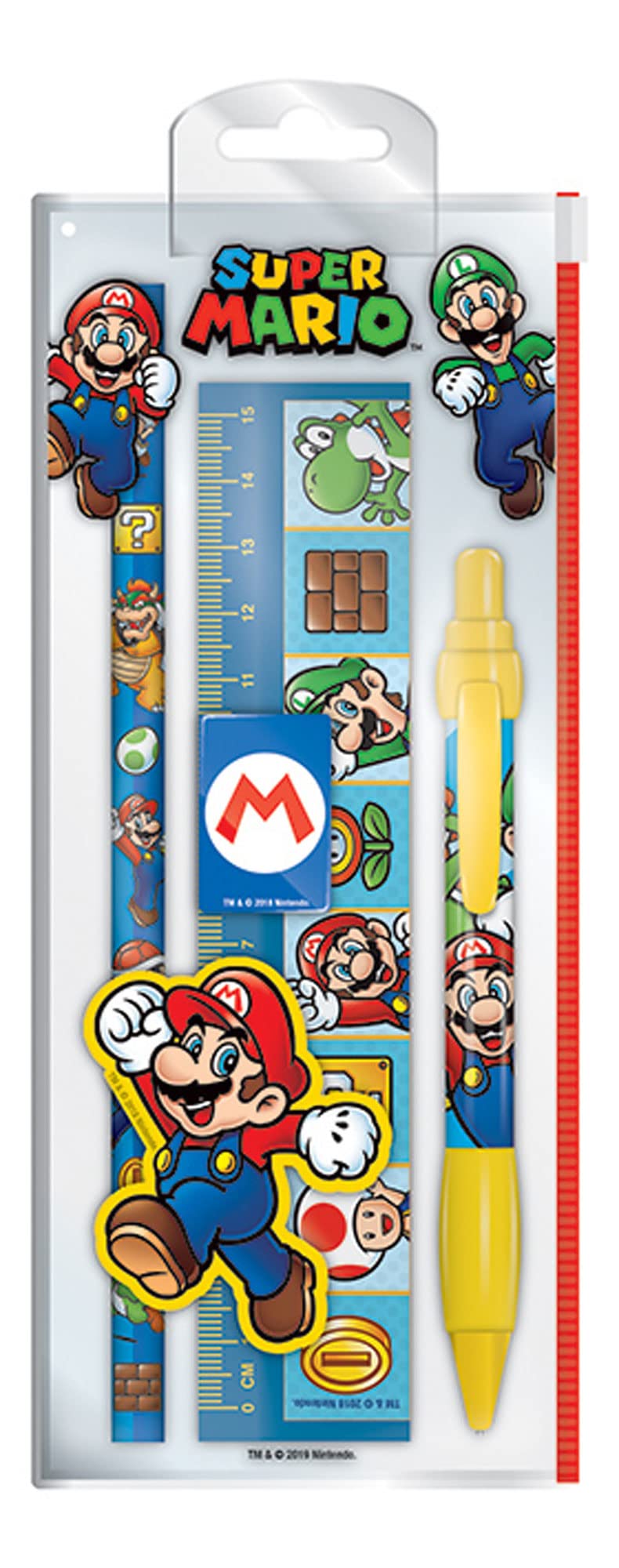 Super Mario | Characters | 5 Piece | Stationery Set | School | Work ...