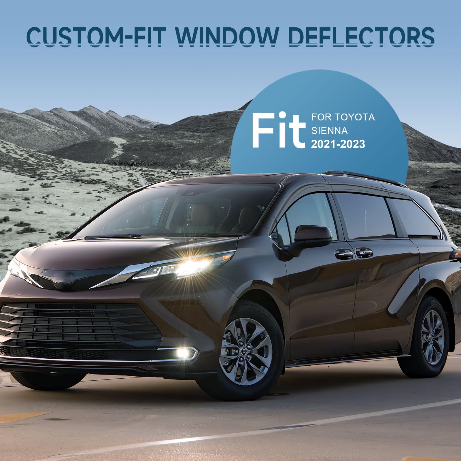 Snapklik.com : ACLONG Black Rain Guards Fit For Toyota Sienna 2021 2022 ...