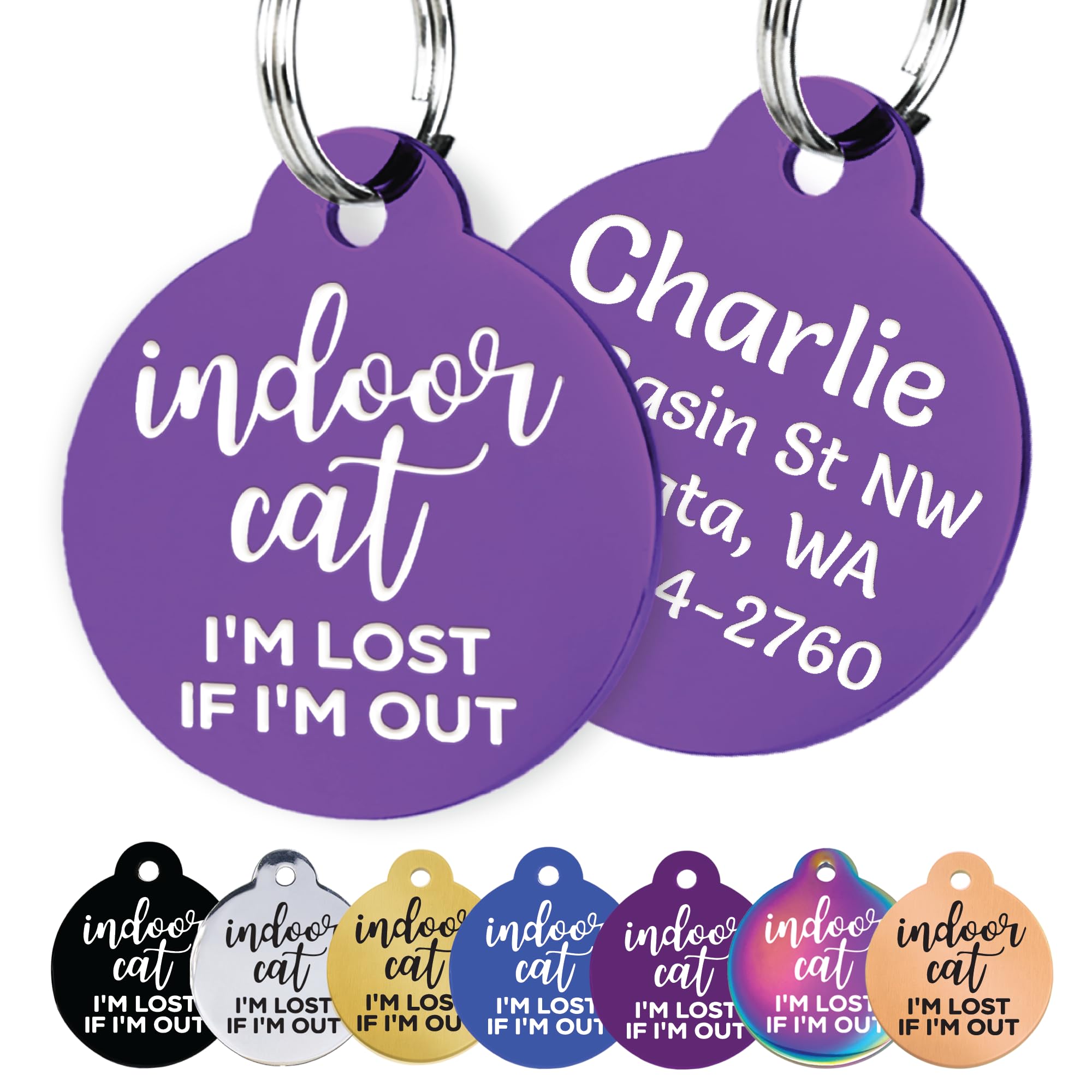 Pet Supplies : GoTags Cat Tags Personalized Small, Indoor Cat Tag ...