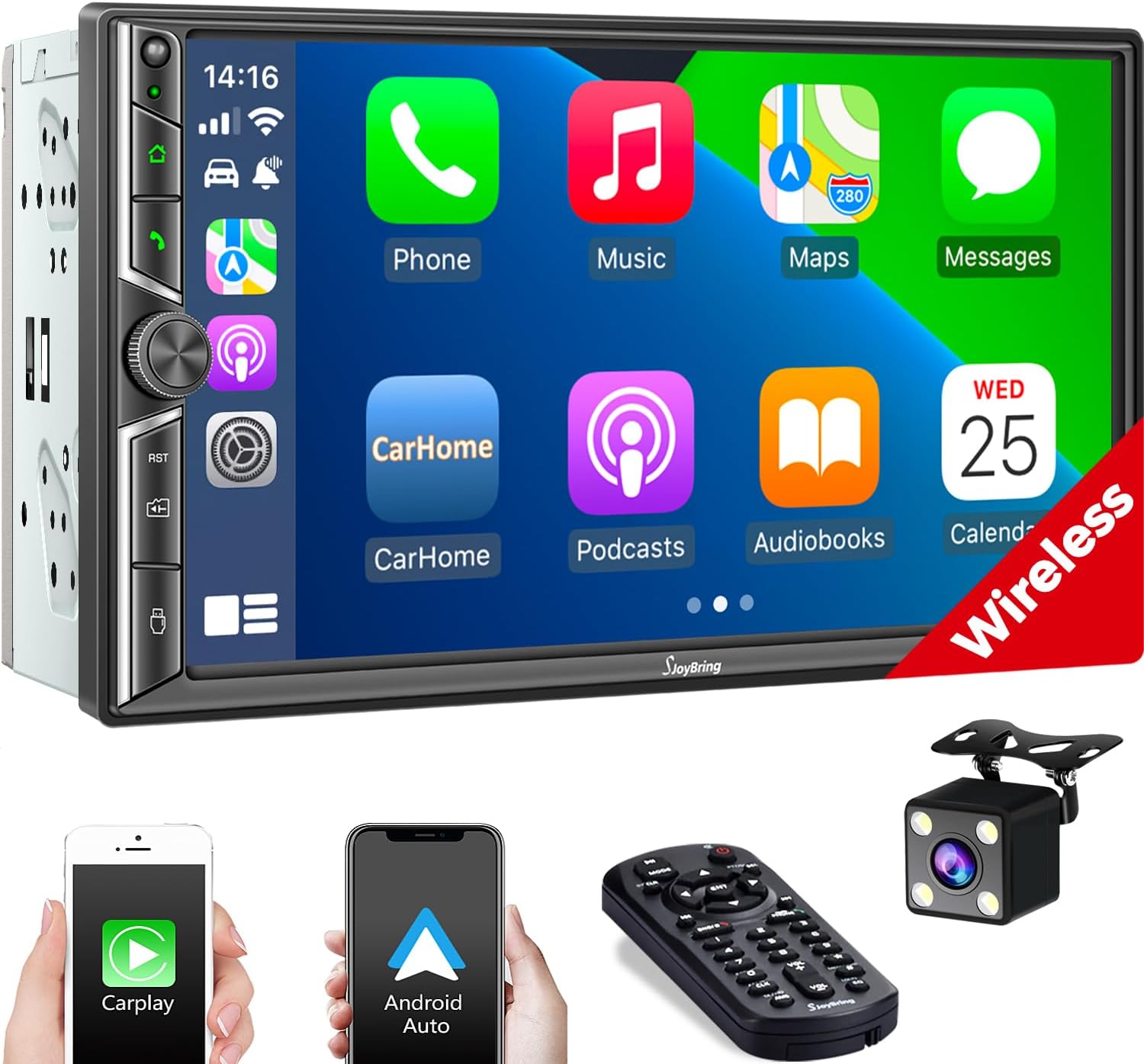 Amazon.com: [Wireless Upgrade] Double Din Car Radio with Wireless Apple ...